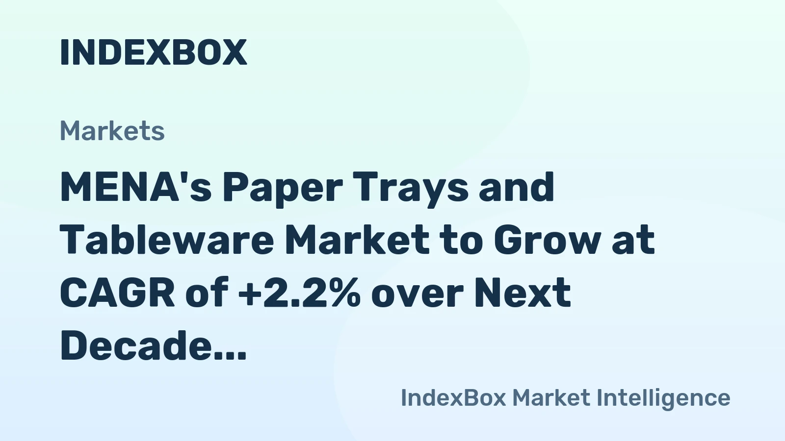 MENA's Paper Trays and Tableware Market to Grow at CAGR of +2.2% over Next Decade, Expected to Reach $1.7B by 2035