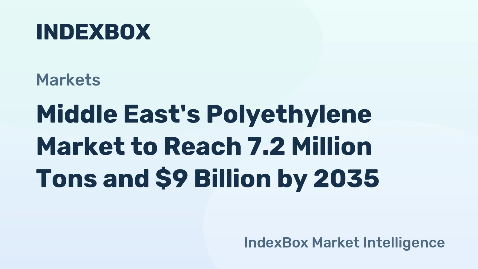 Middle East's Polyethylene Market to Reach 7.2 Million Tons and $9 Billion by 2035