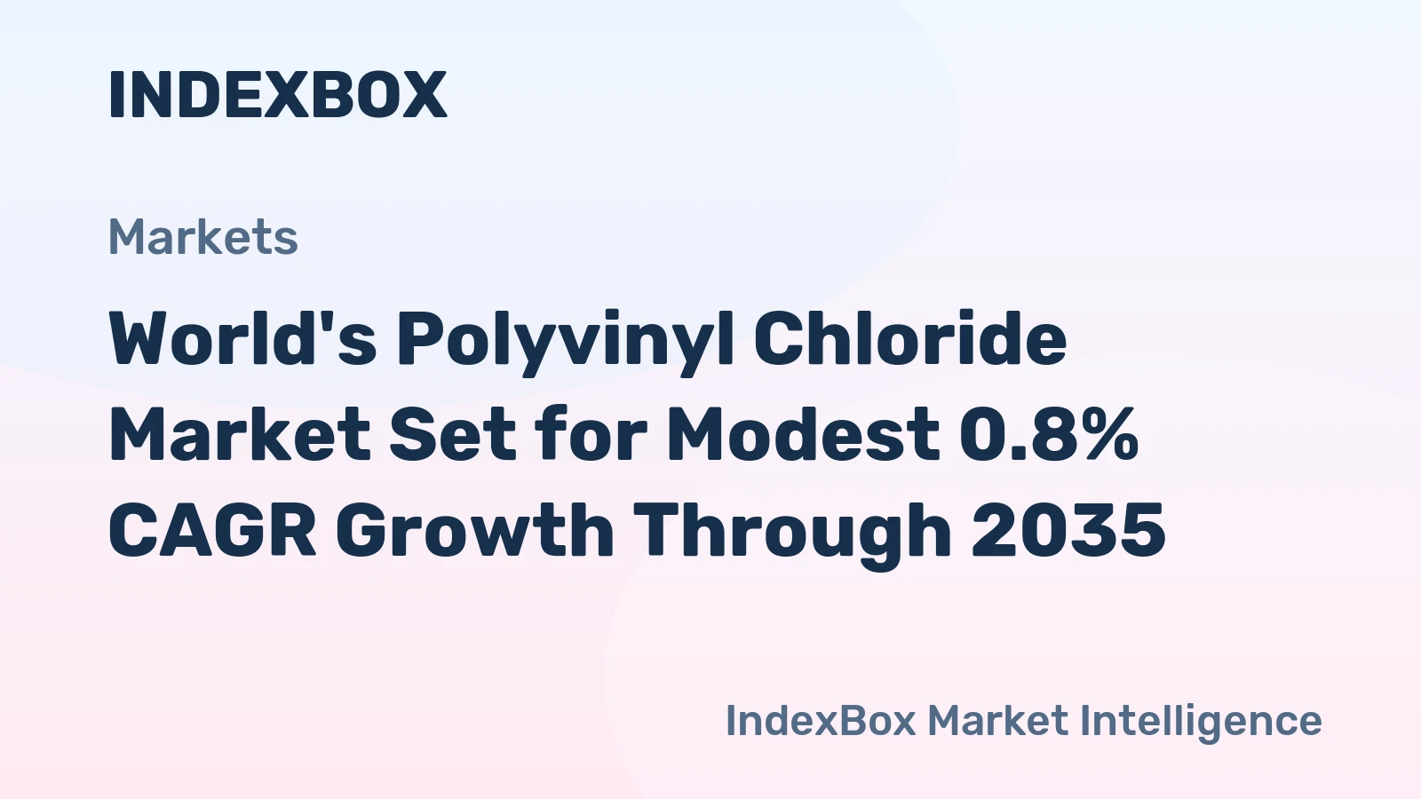 World's Polyvinyl Chloride Market Set for Modest 0.8% CAGR Growth Through 2035