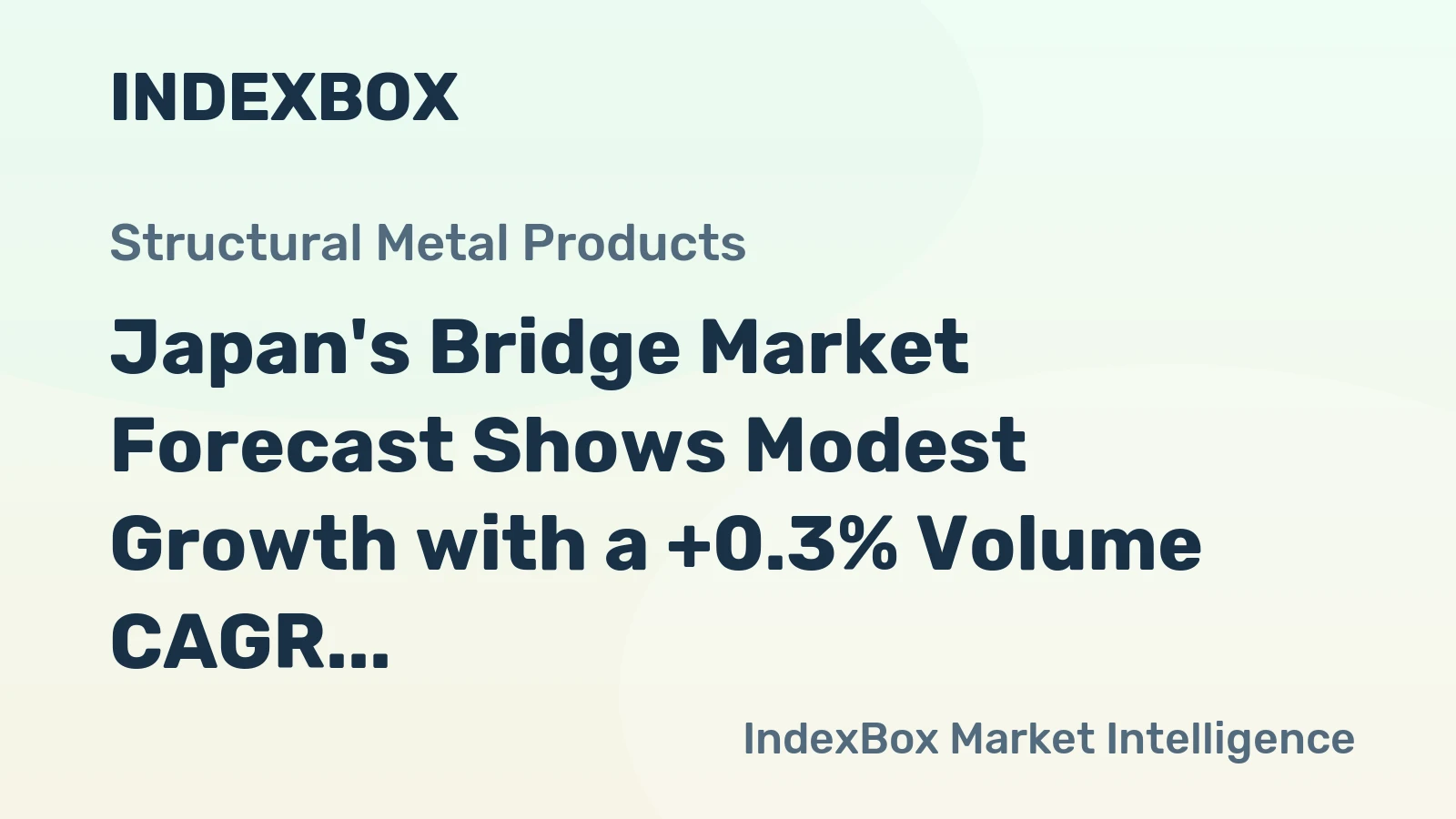 Japan's Bridge Market Forecast Shows Modest Growth with a +0.3% Volume CAGR