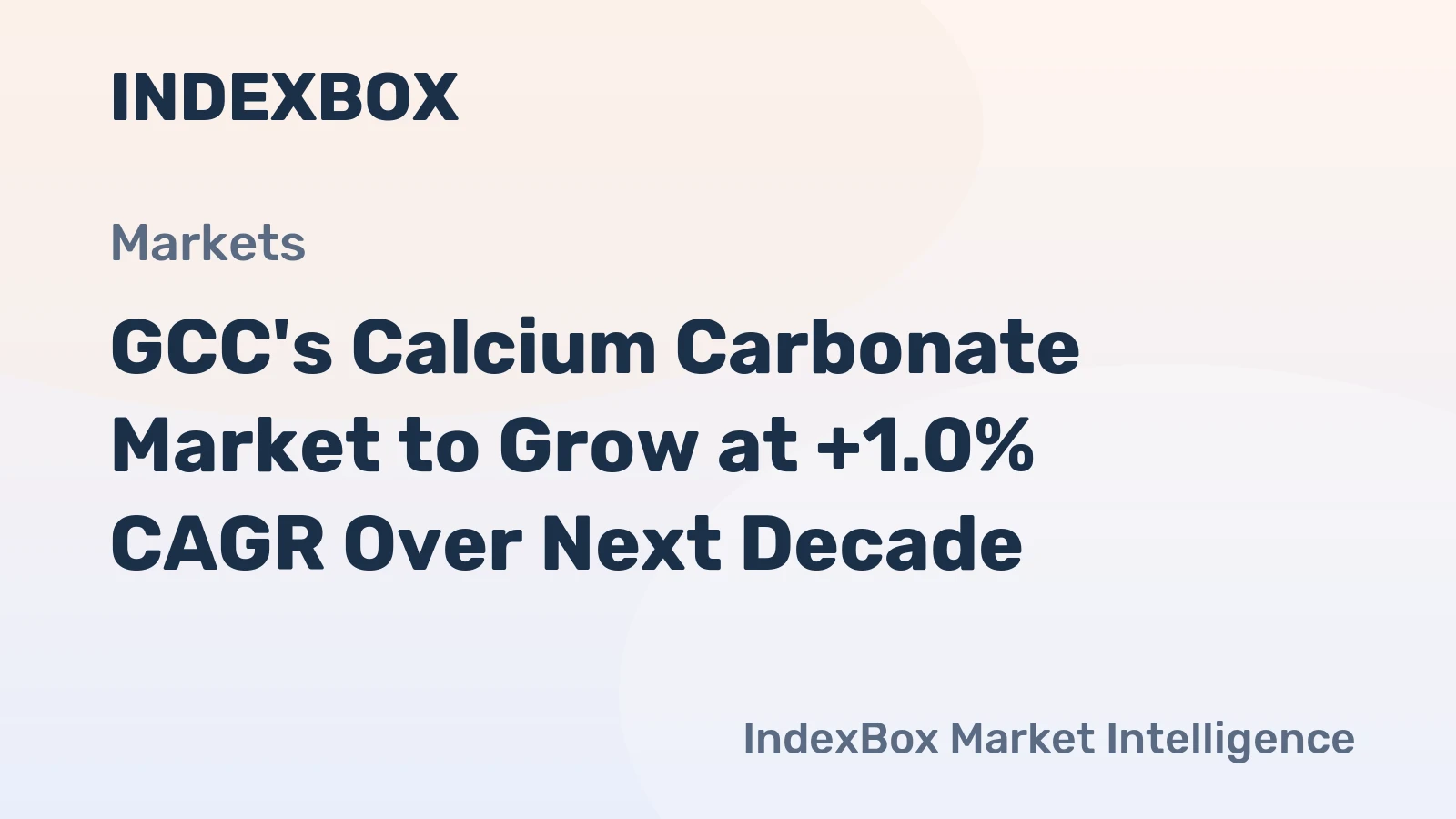 GCC's Calcium Carbonate Market to Grow at +1.0% CAGR Over Next Decade