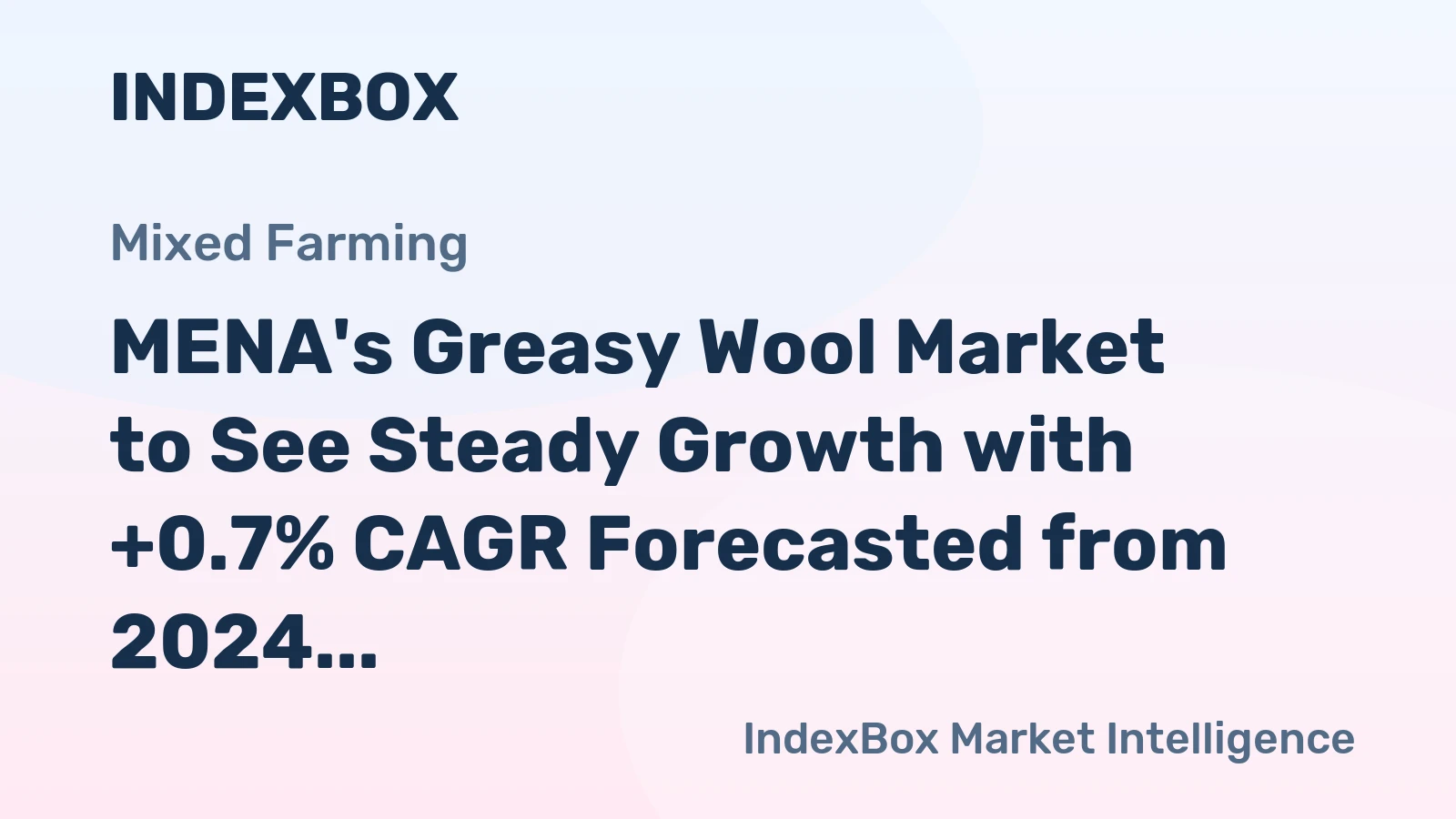 MENA's Greasy Wool Market to See Steady Growth with +0.7% CAGR Forecasted from 2024 to 2035