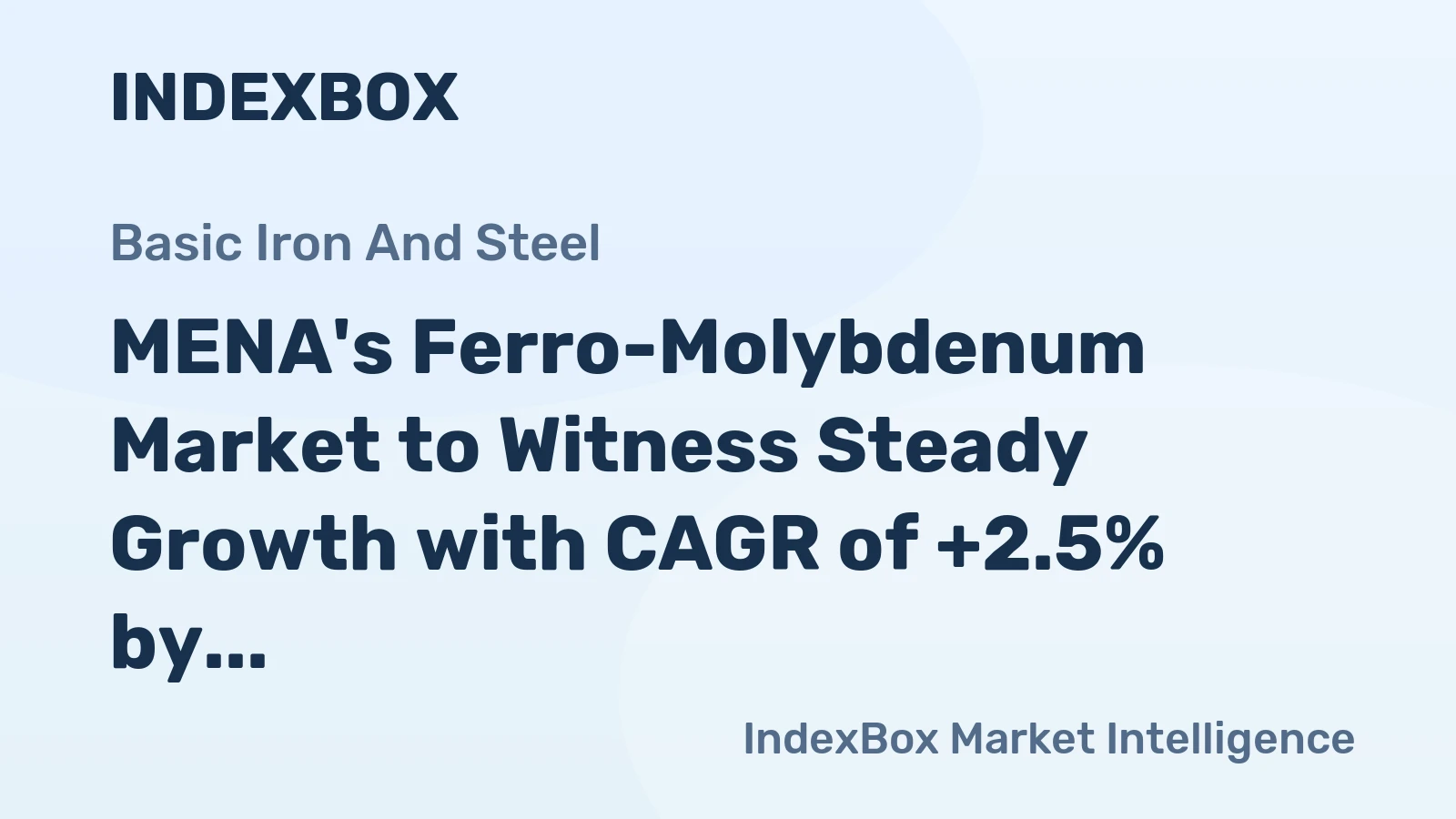 MENA's Ferro-Molybdenum Market to Witness Steady Growth with CAGR of +2.5% by 2035