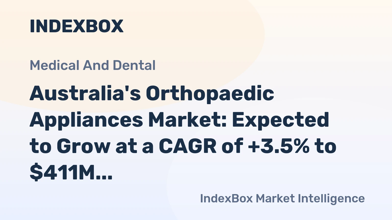 Australia's Orthopaedic Appliances Market: Expected to Grow at a CAGR of +3.5% to $411M by 2035