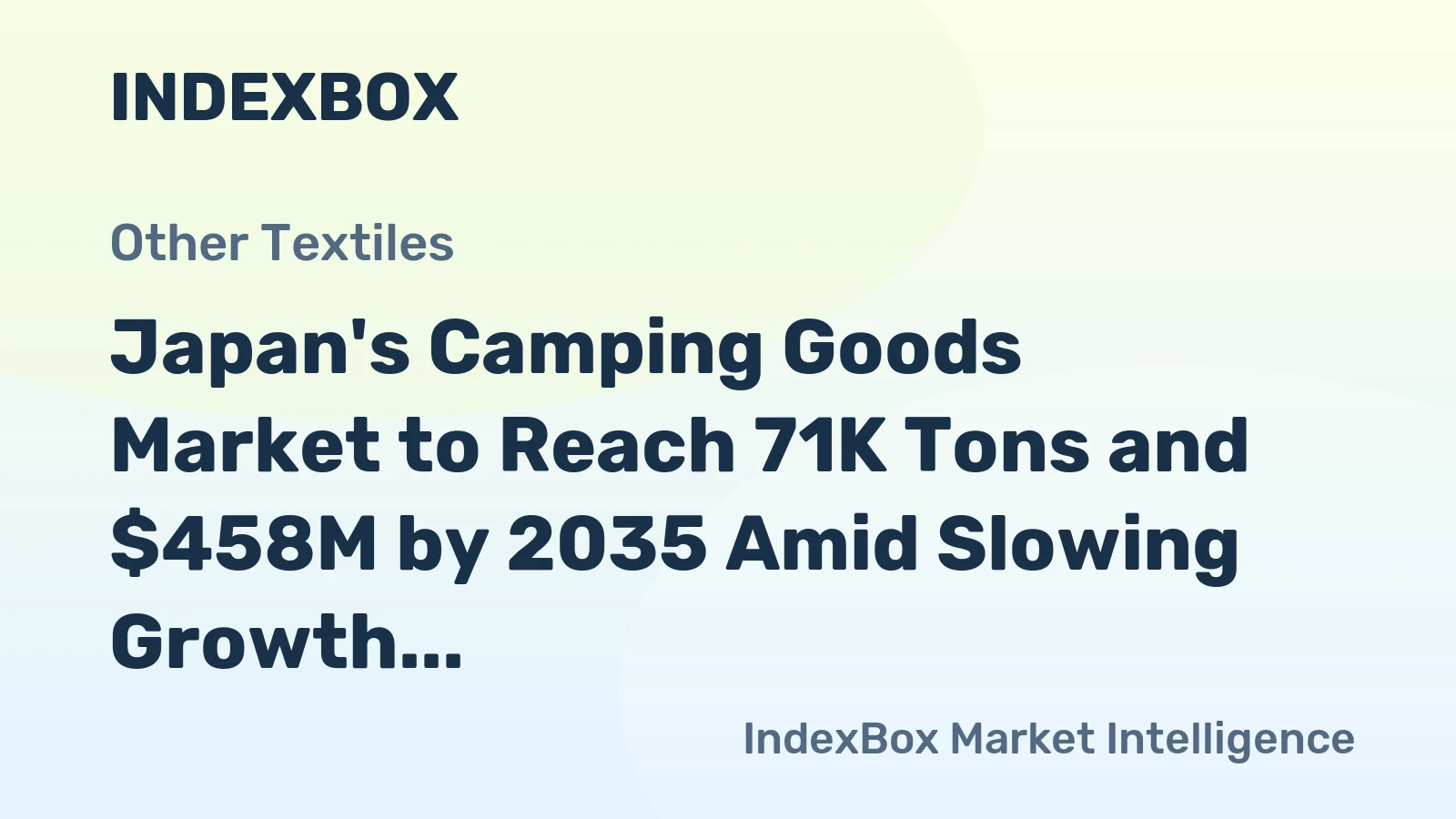 Japan's Camping Goods Market to Reach 71K Tons and $458M by 2035 Amid Slowing Growth