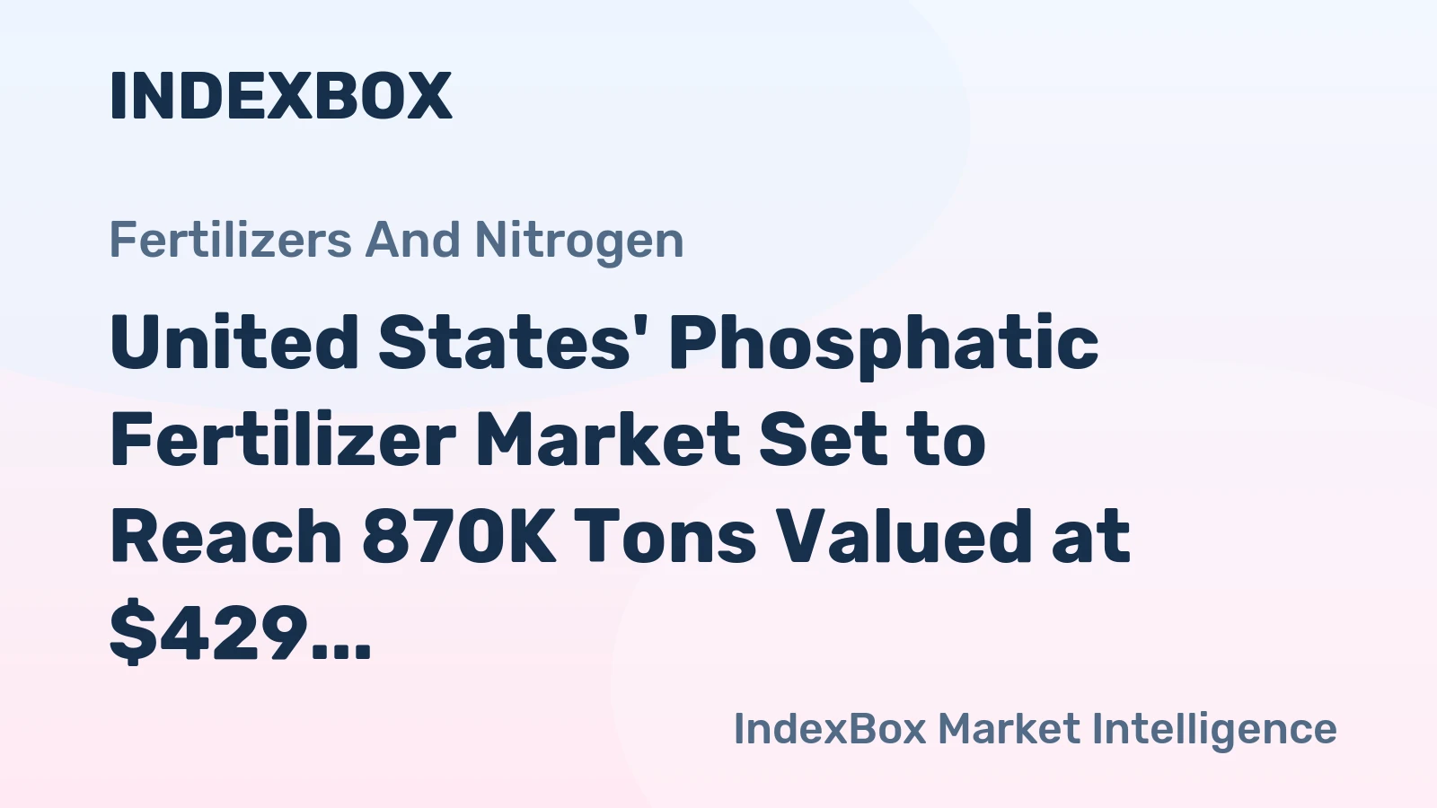 United States' Phosphatic Fertilizer Market Set to Reach 870K Tons Valued at $429 Million