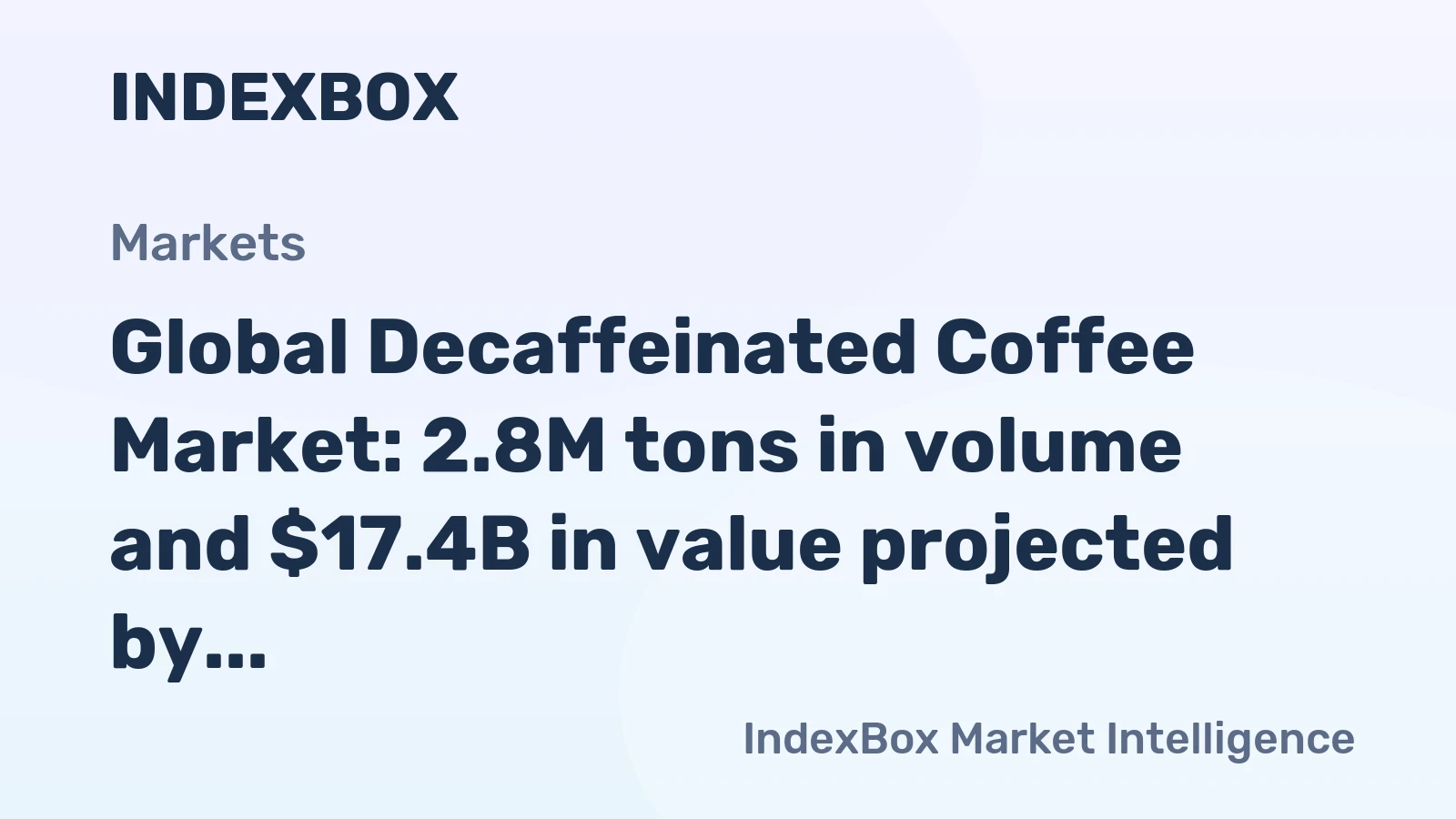 Global Decaffeinated Coffee Market: 2.8M tons in volume and $17.4B in value projected by 2035