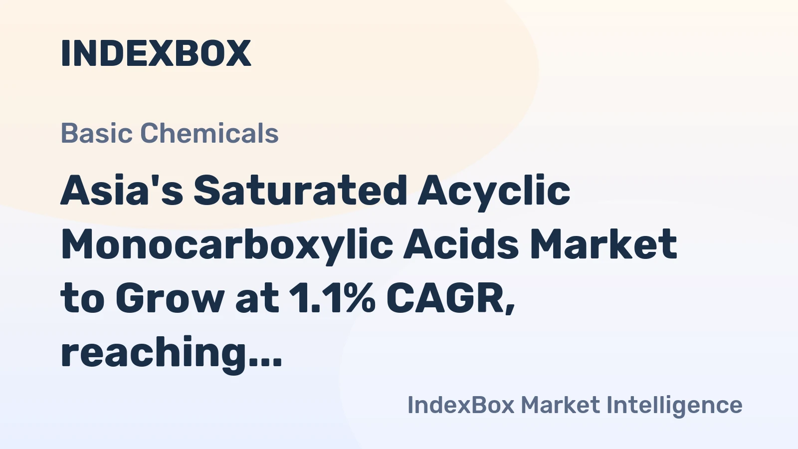 Asia's Saturated Acyclic Monocarboxylic Acids Market to Grow at 1.1% CAGR, reaching $26.2B by 2035