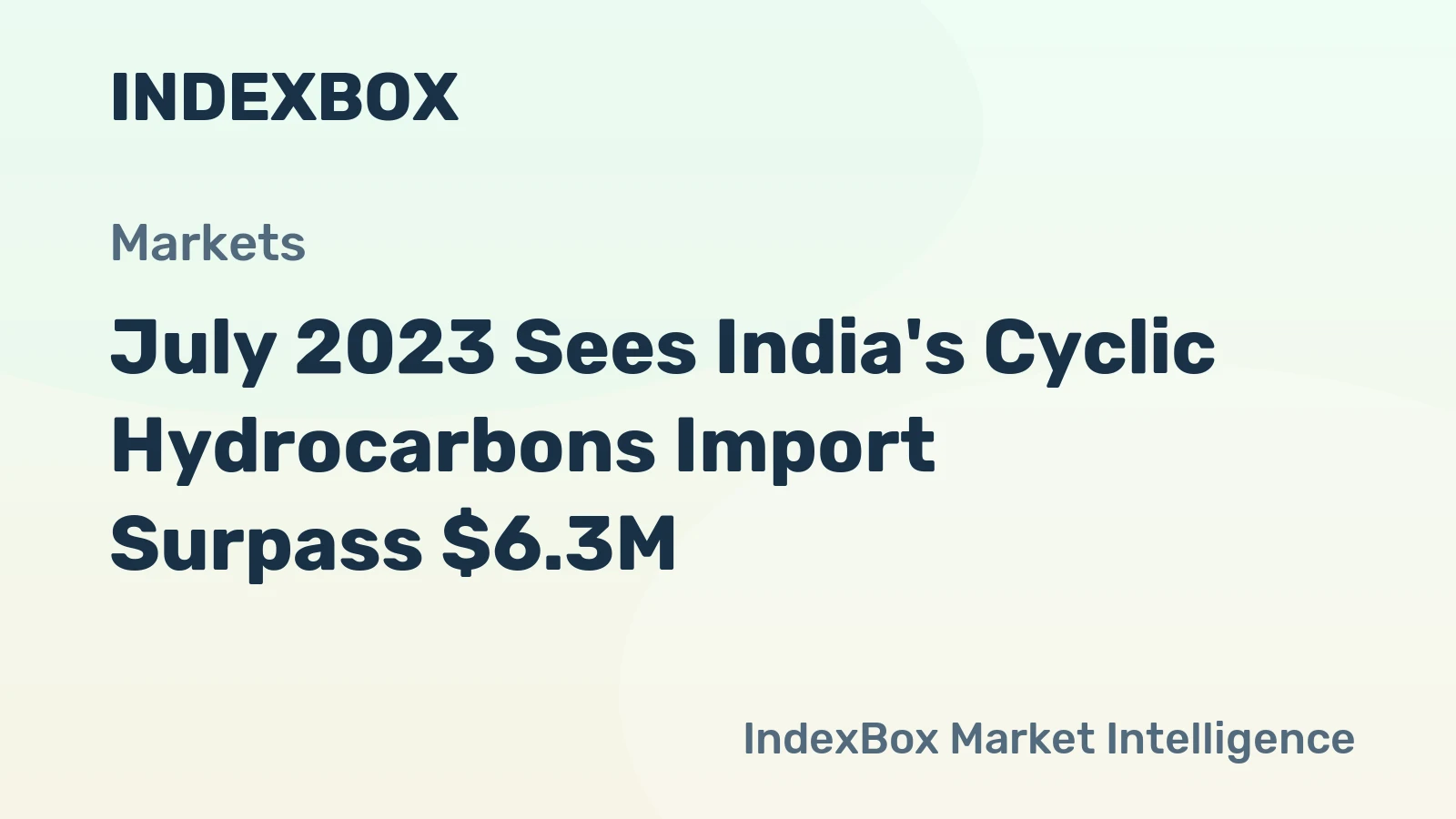 July 2023 Sees India's Cyclic Hydrocarbons Import Surpass $6.3M