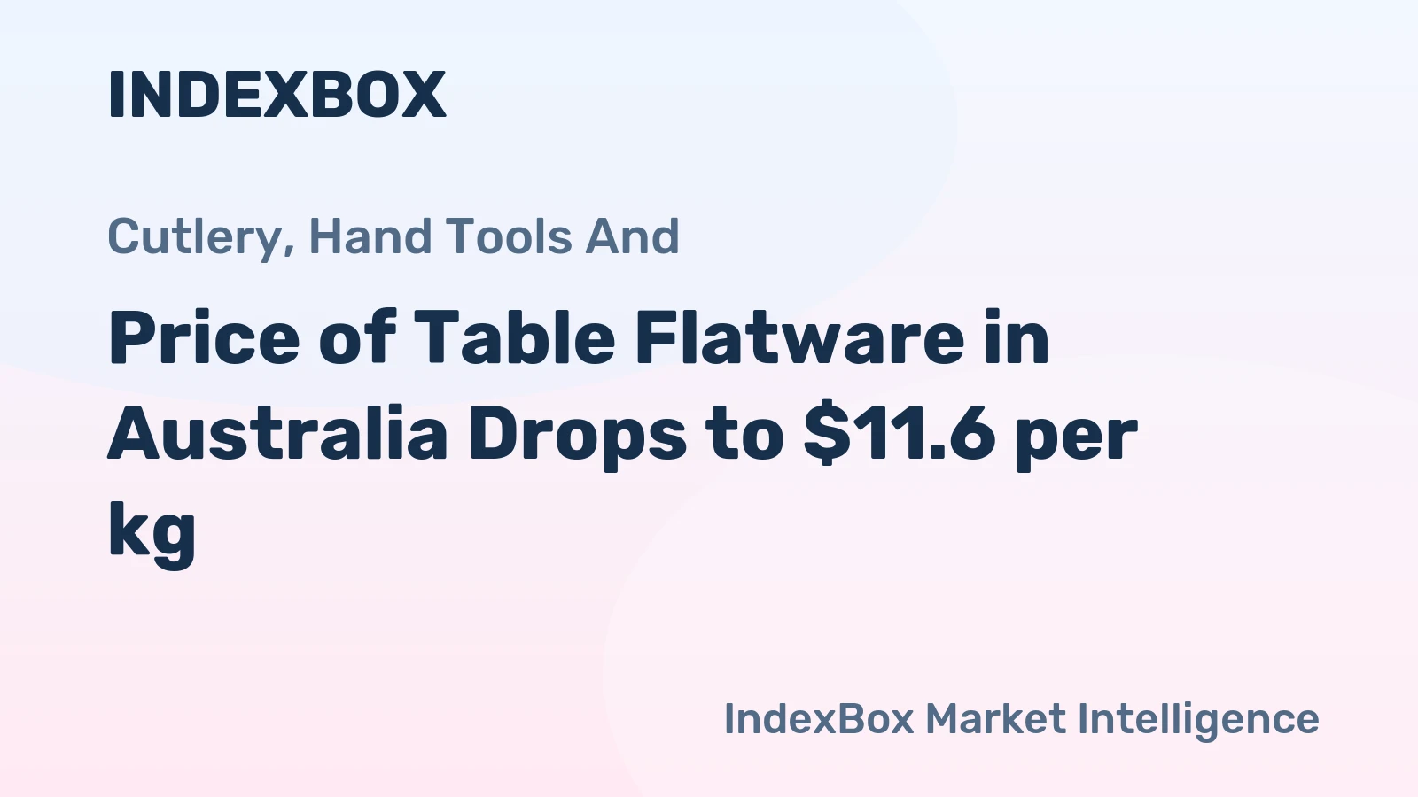 Price of Table Flatware in Australia Drops to $11.6 per kg