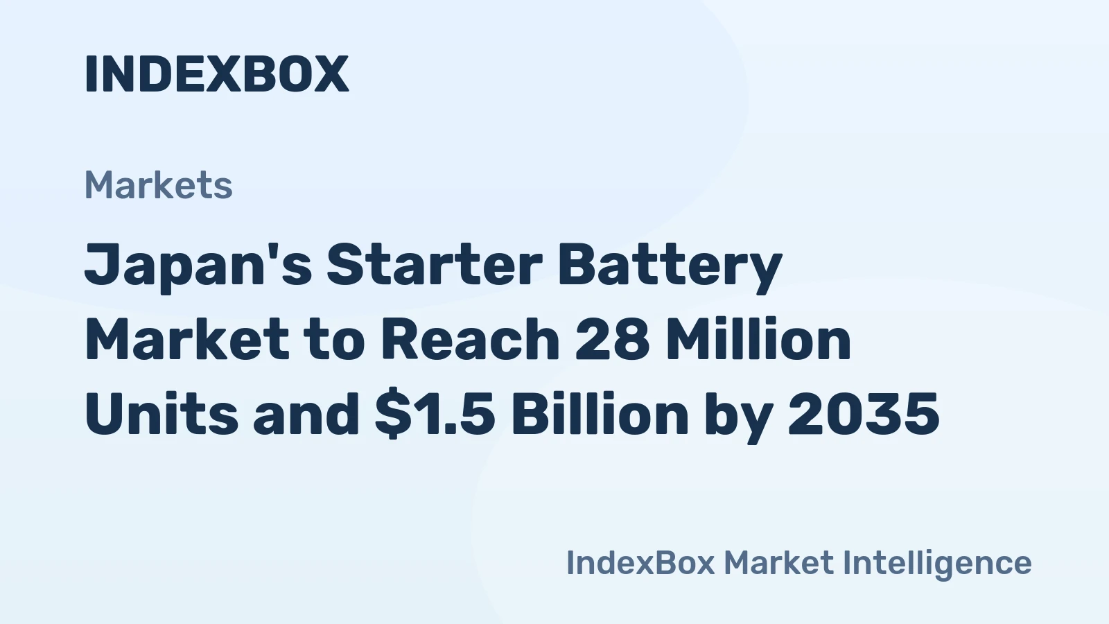 Japan's Starter Battery Market to Reach 28 Million Units and $1.5 Billion by 2035