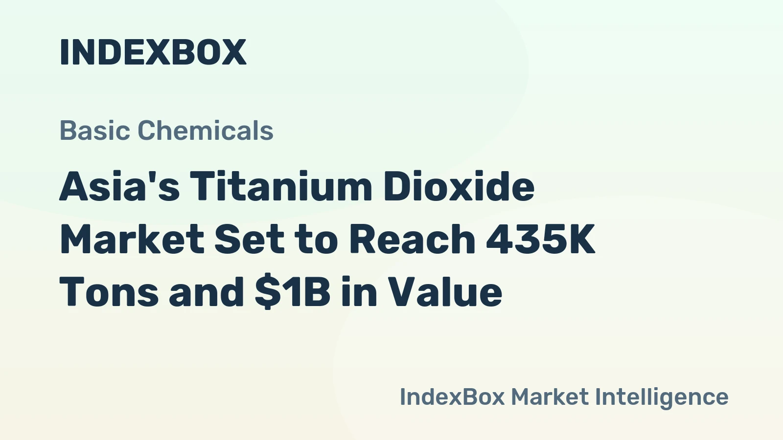 Asia's Titanium Dioxide Market Set to Reach 435K Tons and $1B in Value