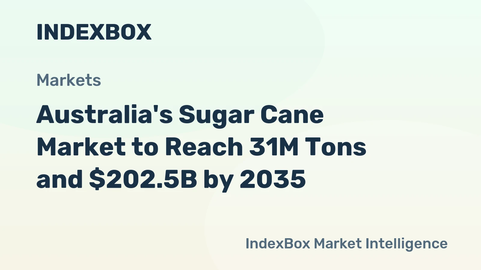 Australia's Sugar Cane Market to Reach 31M Tons and $202.5B by 2035