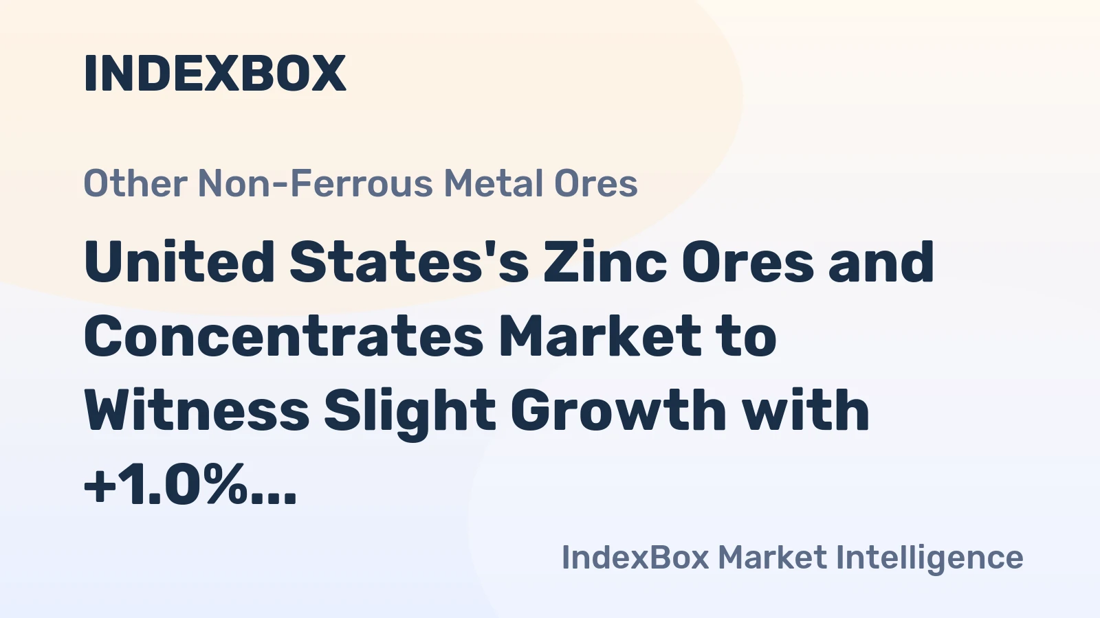 United States's Zinc Ores and Concentrates Market to Witness Slight Growth with +1.0% CAGR from 2024-2035