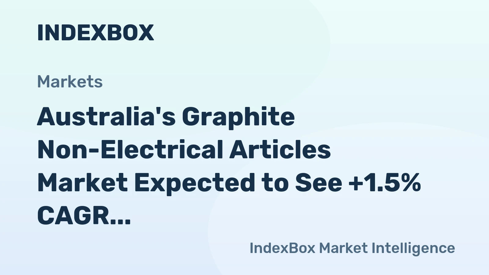 Australia's Graphite Non-Electrical Articles Market Expected to See +1.5% CAGR Growth Over Next Decade