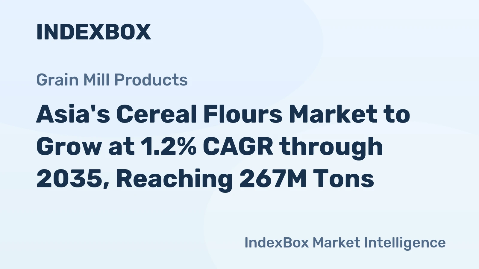 Asia's Cereal Flours Market to Grow at 1.2% CAGR through 2035, Reaching 267M Tons