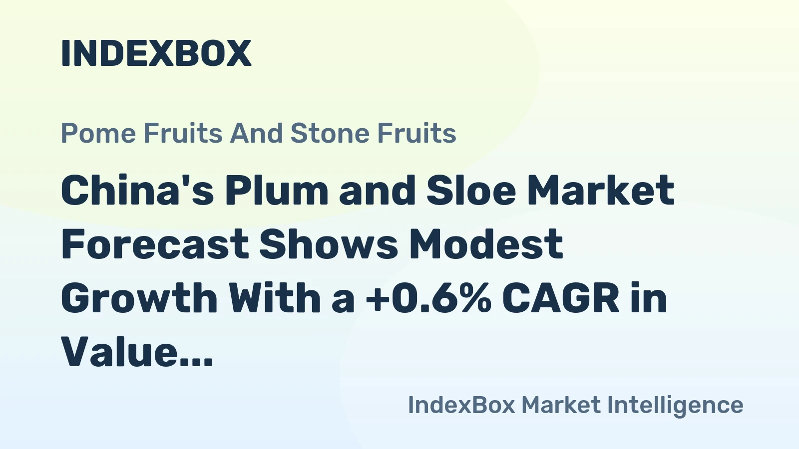 China's Plum and Sloe Market Forecast Shows Modest Growth With a +0.6% CAGR in Value