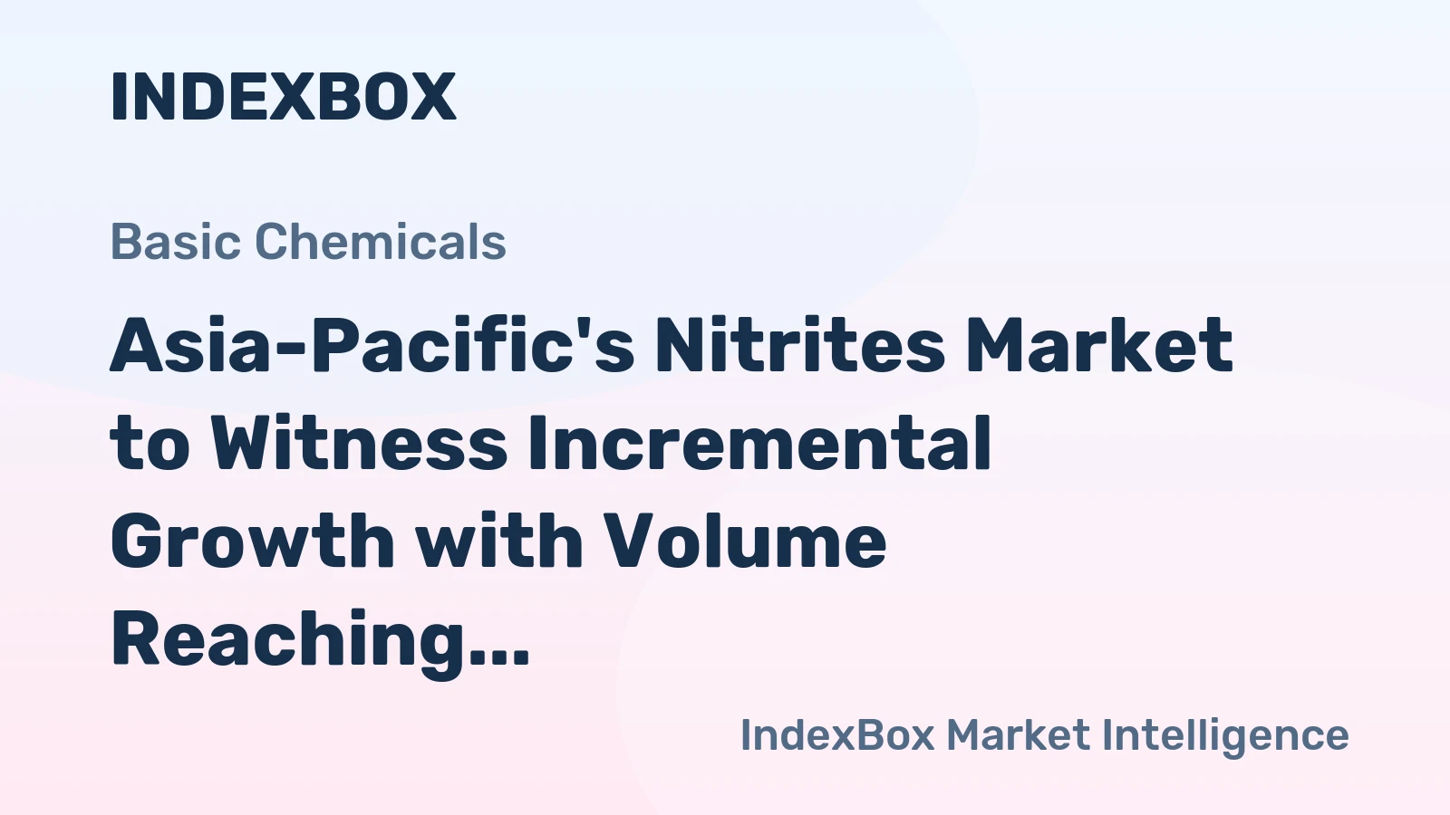 Asia-Pacific's Nitrites Market to Witness Incremental Growth with Volume Reaching 44K tons and Value at $33M by 2035