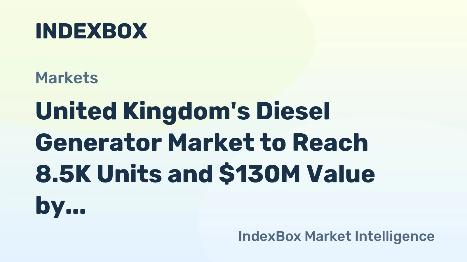 United Kingdom's Diesel Generator Market to Reach 8.5K Units and $130M Value by 2035 Following 2024 Contraction