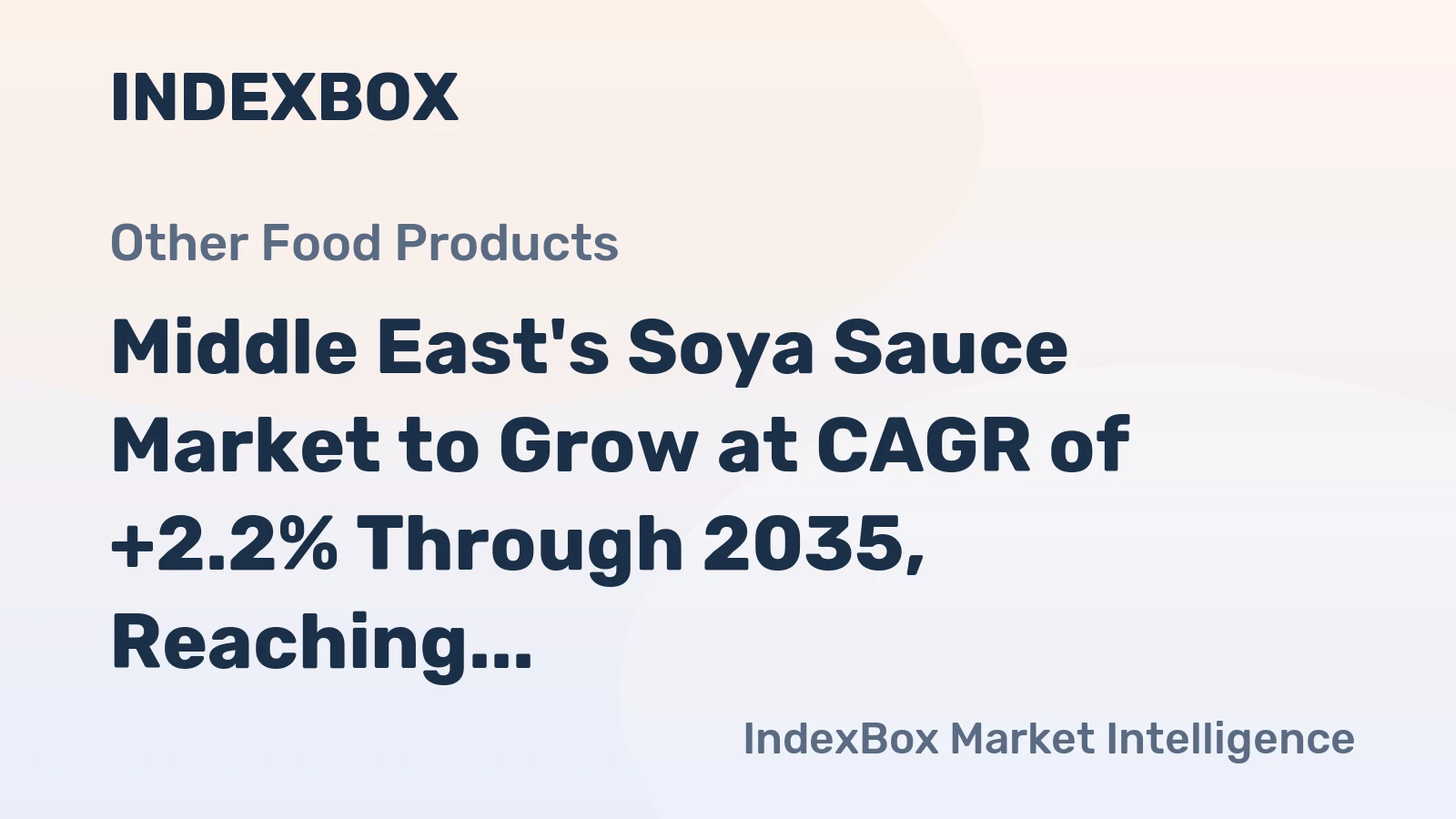 Middle East's Soya Sauce Market to Grow at CAGR of +2.2% Through 2035, Reaching 110K Tons
