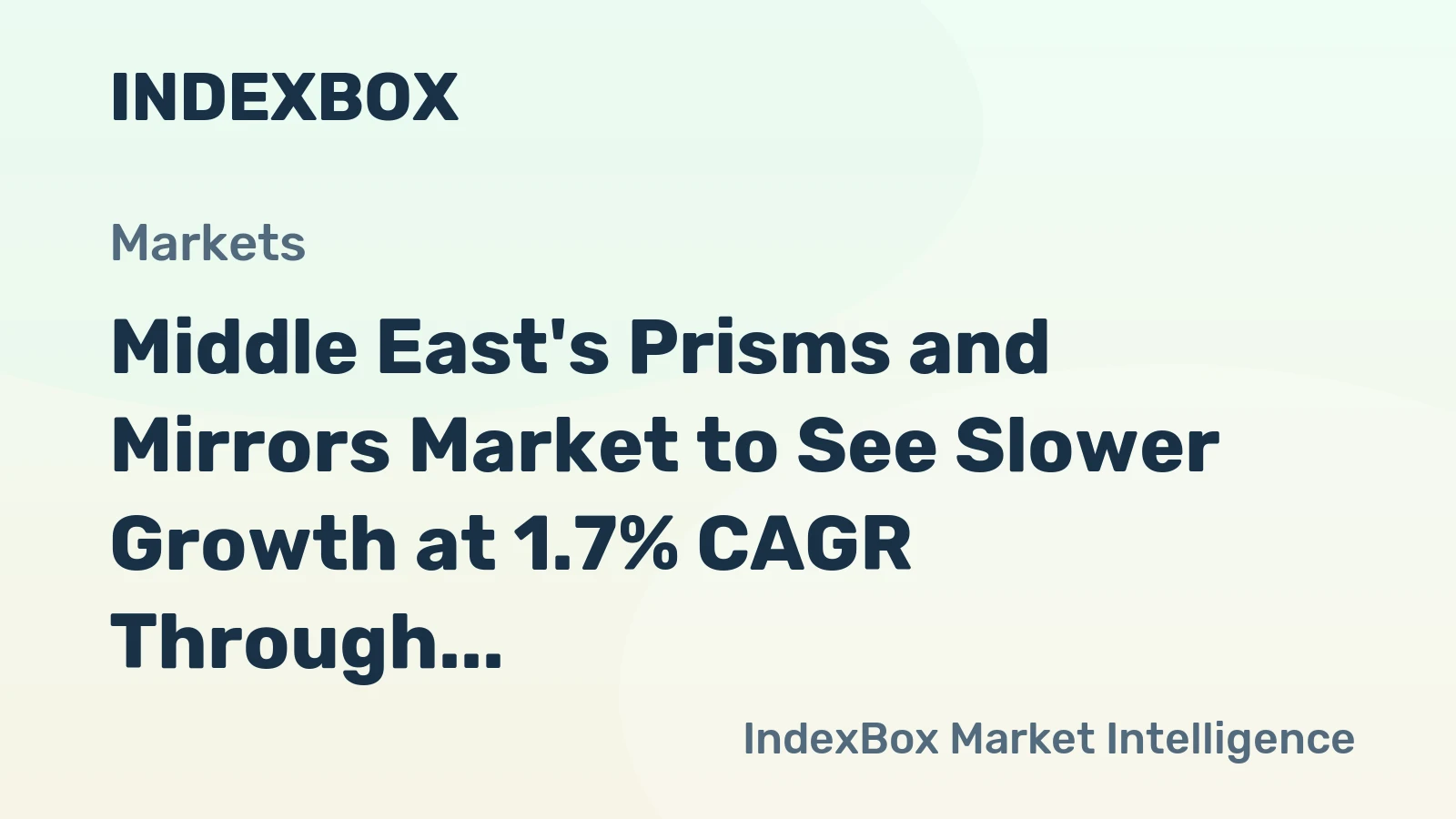 Middle East's Prisms and Mirrors Market to See Slower Growth at 1.7% CAGR Through 2035