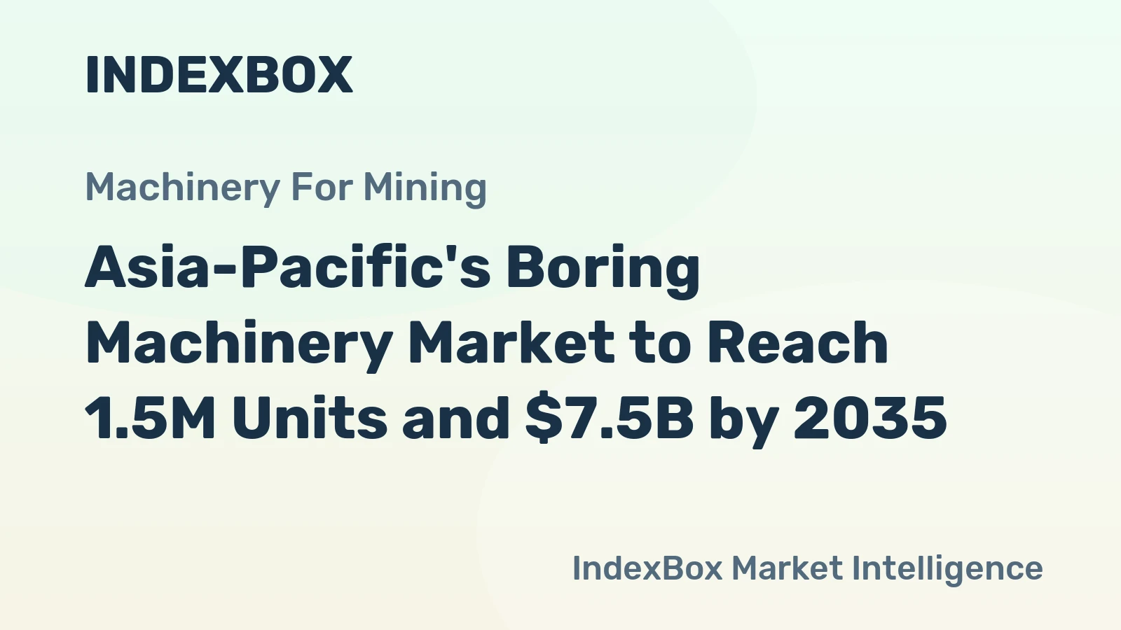 Asia-Pacific's Boring Machinery Market to Reach 1.5M Units and $7.5B by 2035