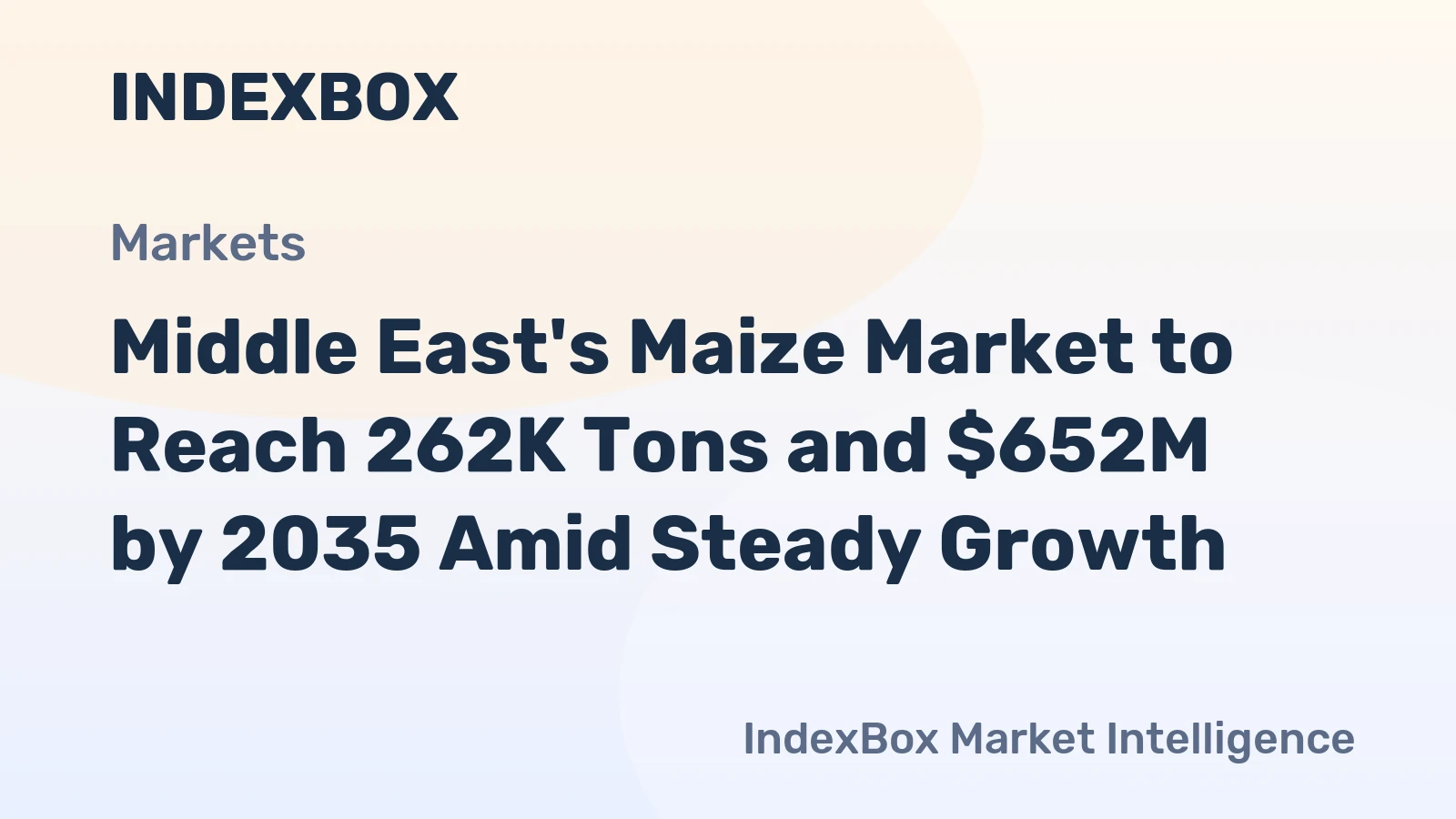 Middle East's Maize Market to Reach 262K Tons and $652M by 2035 Amid Steady Growth