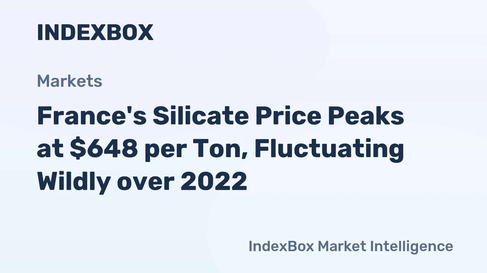 France's Silicate Price Peaks at $648 per Ton, Fluctuating Wildly over 2022