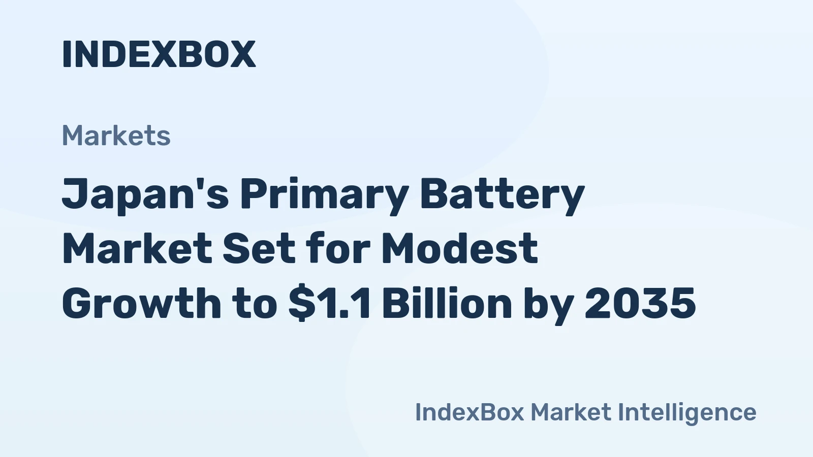 Japan's Primary Battery Market Set for Modest Growth to $1.1 Billion by 2035