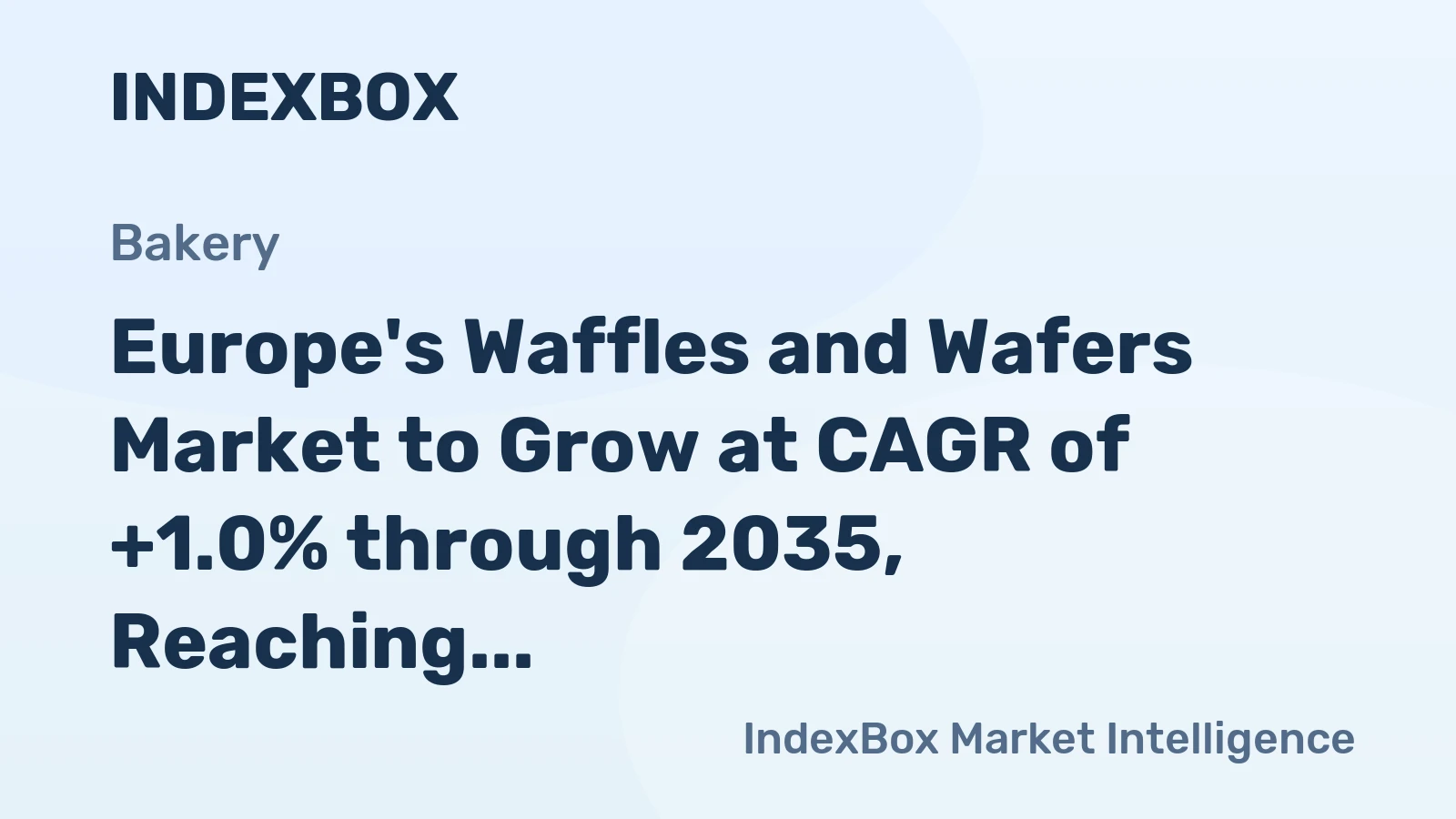 Europe's Waffles and Wafers Market to Grow at CAGR of +1.0% through 2035, Reaching $6.7B in Value
