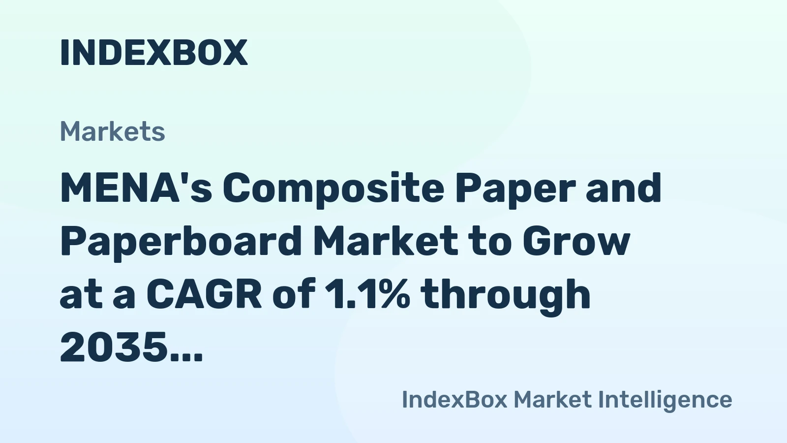 MENA's Composite Paper and Paperboard Market to Grow at a CAGR of 1.1% through 2035, Reaching $321M in Value