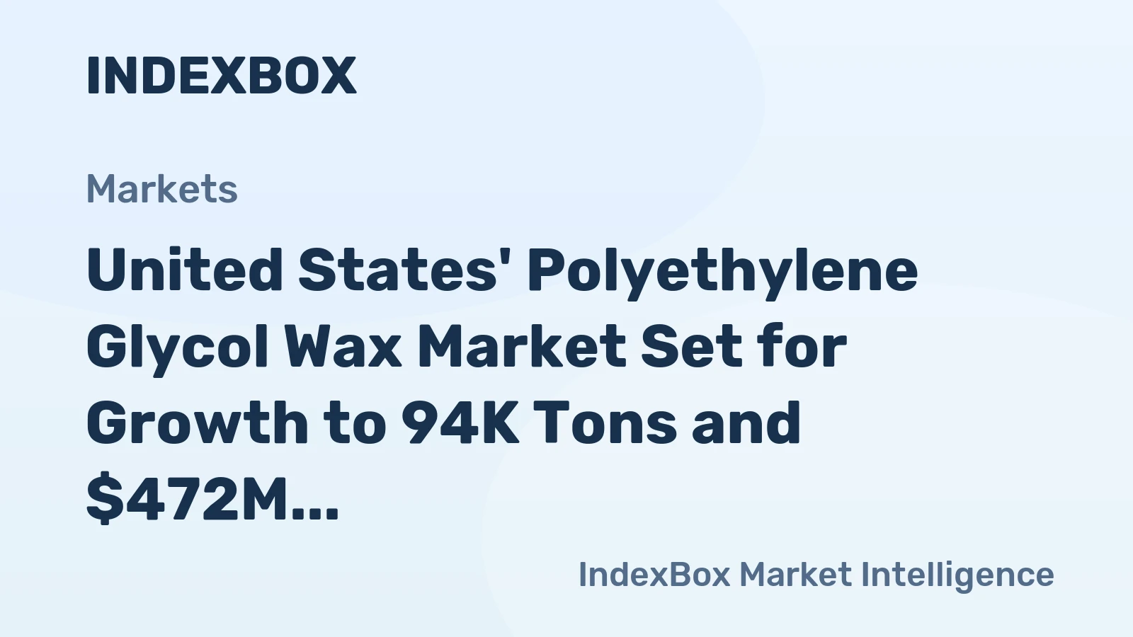 United States' Polyethylene Glycol Wax Market Set for Growth to 94K Tons and $472M