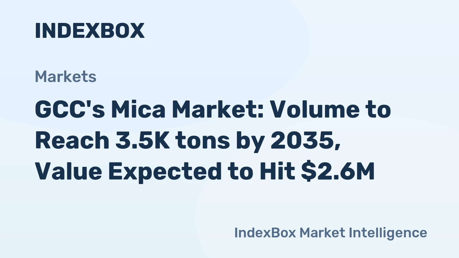 GCC's Mica Market: Volume to Reach 3.5K tons by 2035, Value Expected to Hit $2.6M