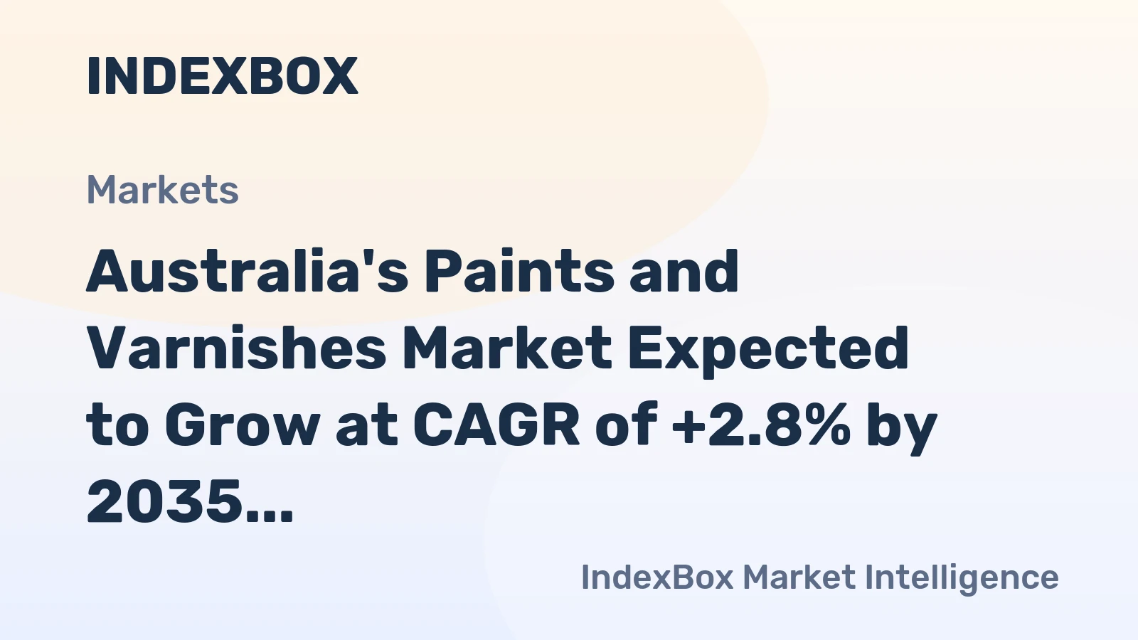 Australia's Paints and Varnishes Market Expected to Grow at CAGR of +2.8% by 2035