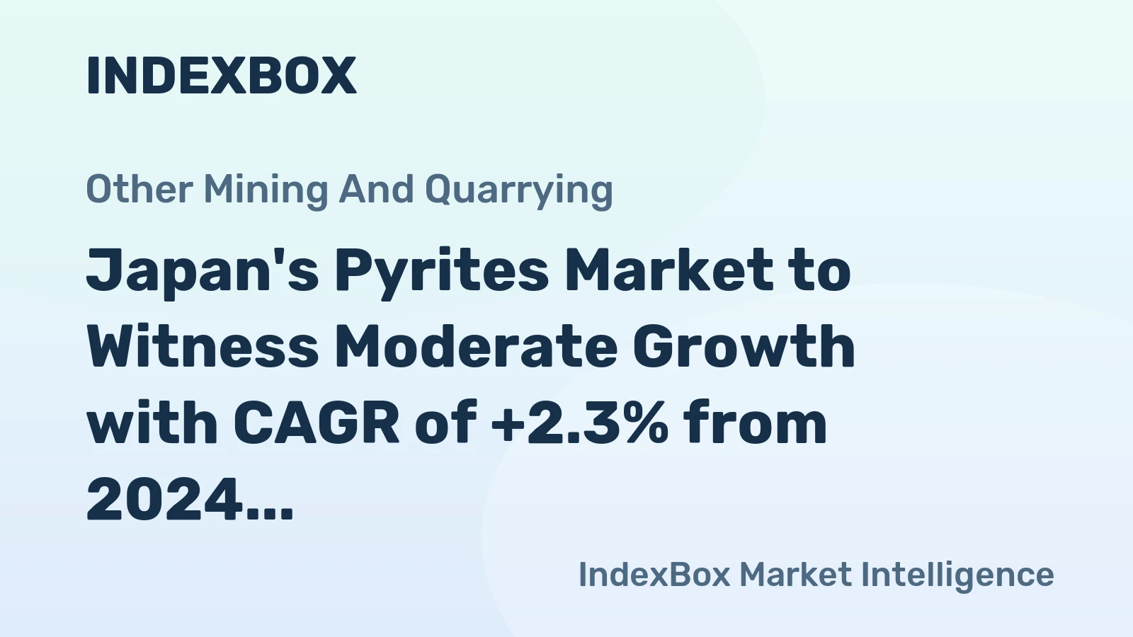 Japan's Pyrites Market to Witness Moderate Growth with CAGR of +2.3% from 2024 to 2035