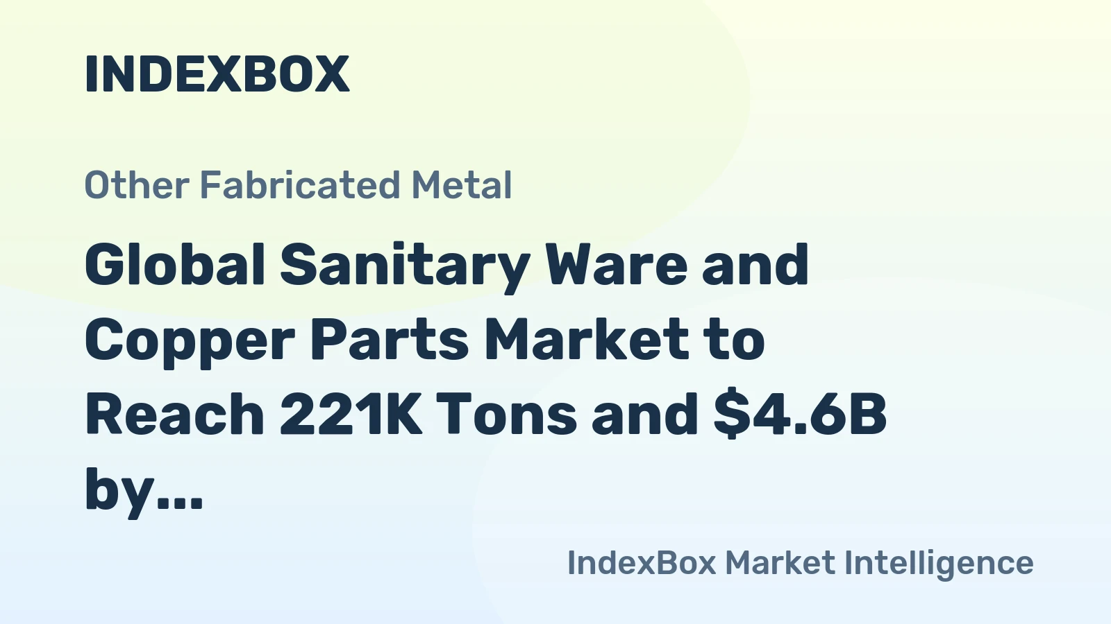 Global Sanitary Ware and Copper Parts Market to Reach 221K Tons and $4.6B by 2035, Fueled by Increasing Demand Worldwide