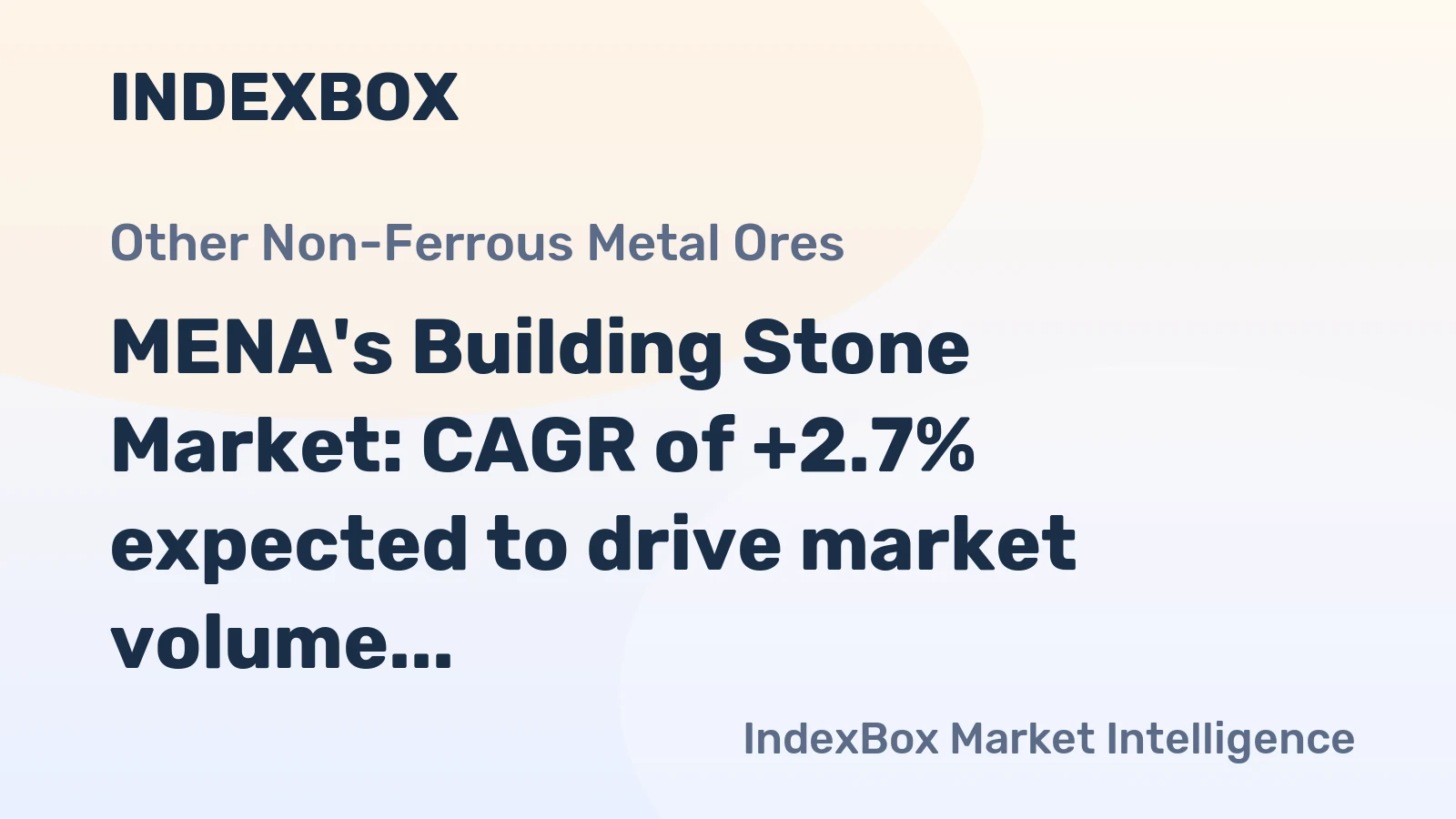 MENA's Building Stone Market: CAGR of +2.7% expected to drive market volume to 149M tons by 2035