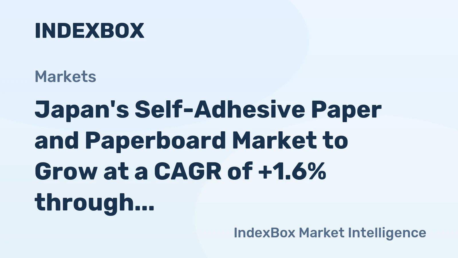 Japan's Self-Adhesive Paper and Paperboard Market to Grow at a CAGR of +1.6% through 2035, Reaching 435K Tons