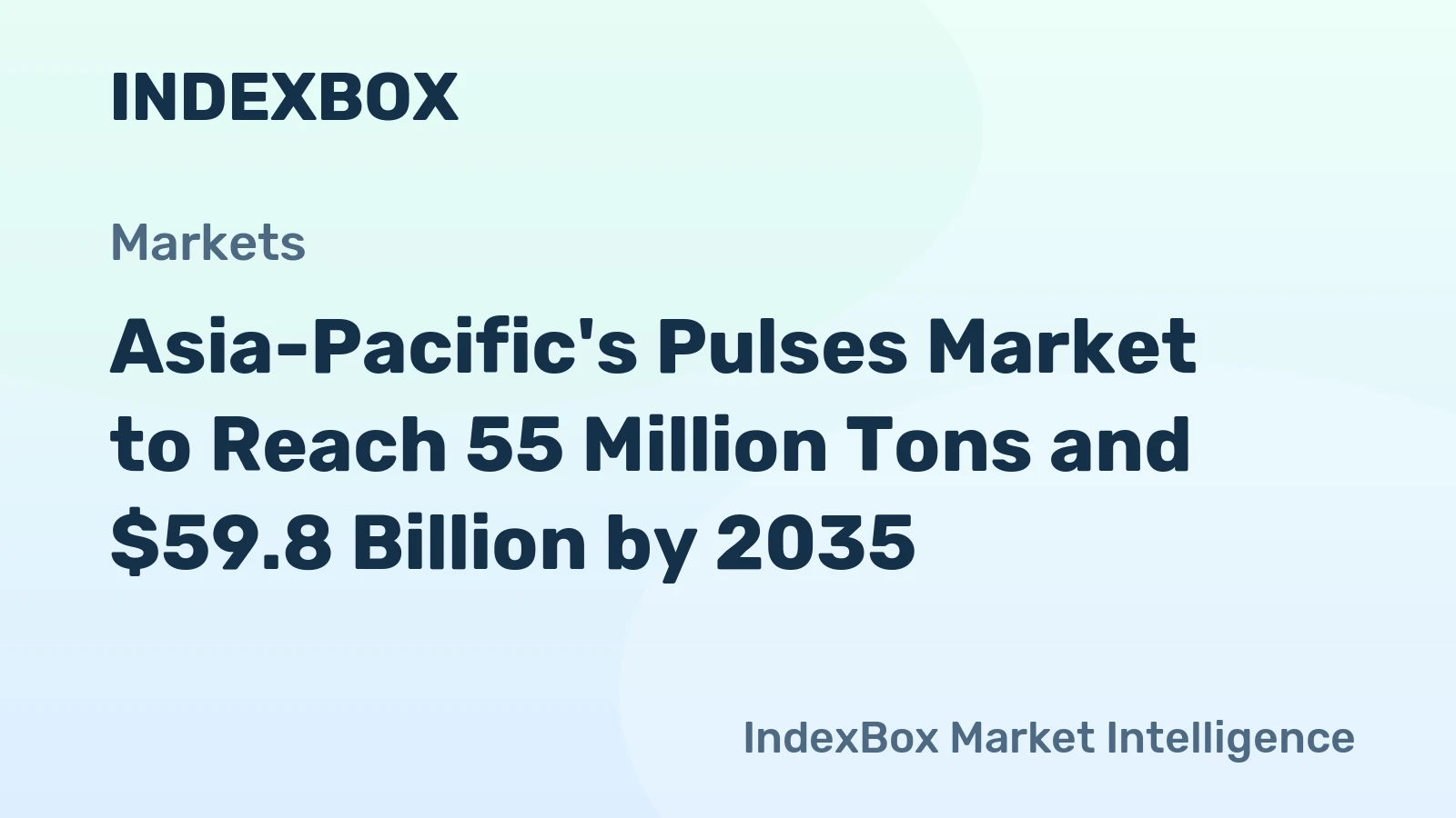 Asia-Pacific's Pulses Market to Reach 55 Million Tons and $59.8 Billion by 2035