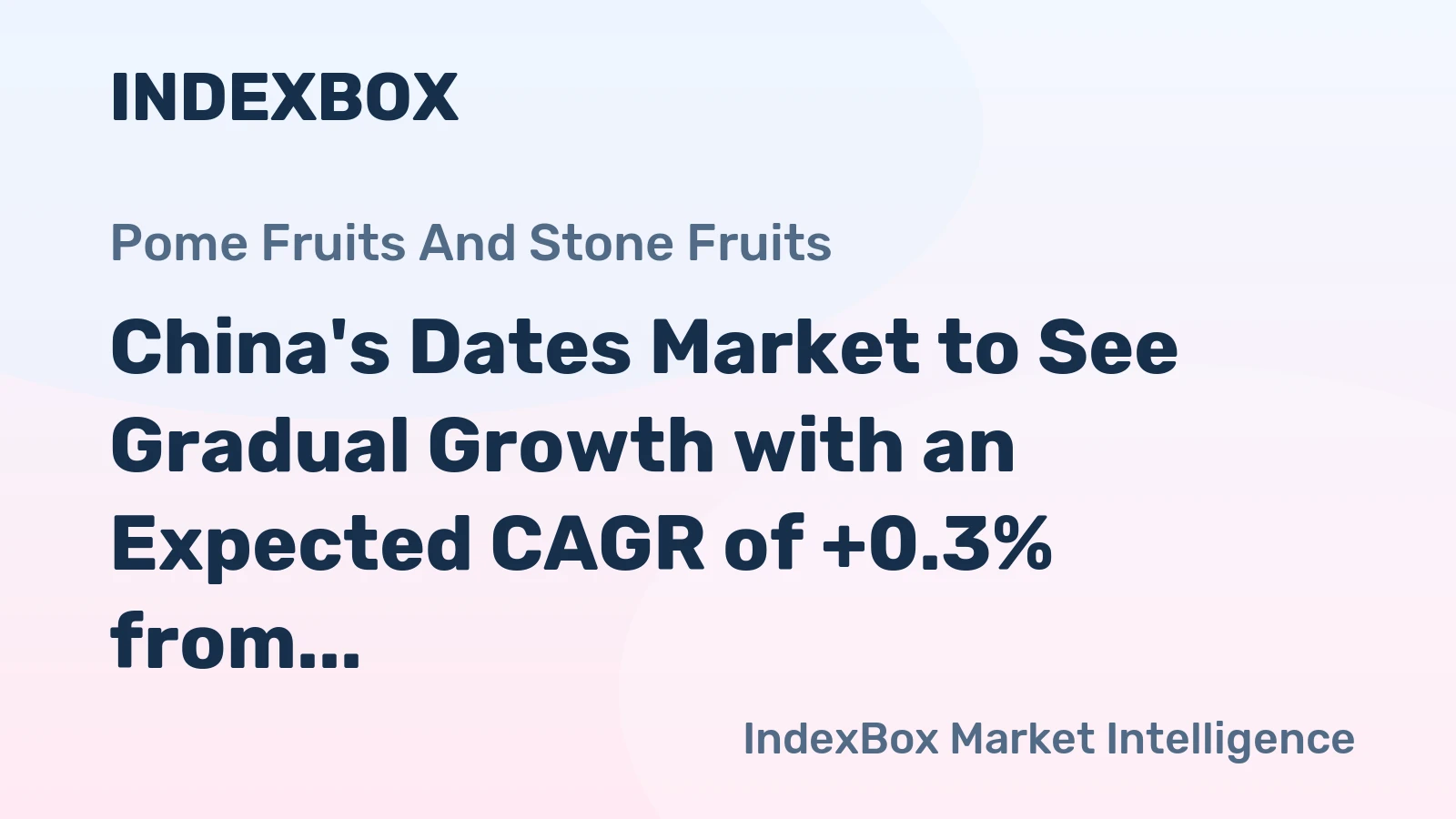 China's Dates Market to See Gradual Growth with an Expected CAGR of +0.3% from 2024-2035
