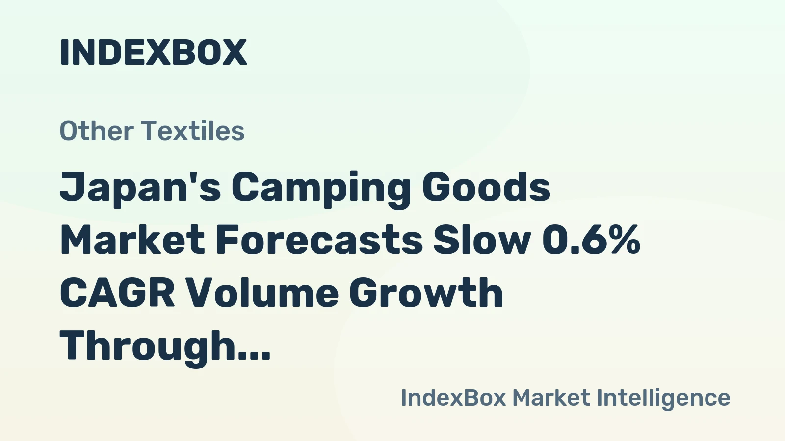 Japan's Camping Goods Market Forecasts Slow 0.6% CAGR Volume Growth Through 2035
