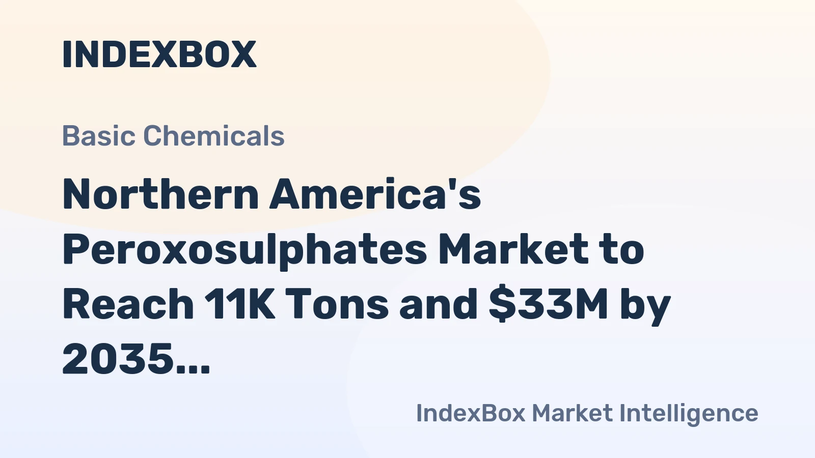 Northern America's Peroxosulphates Market to Reach 11K Tons and $33M by 2035