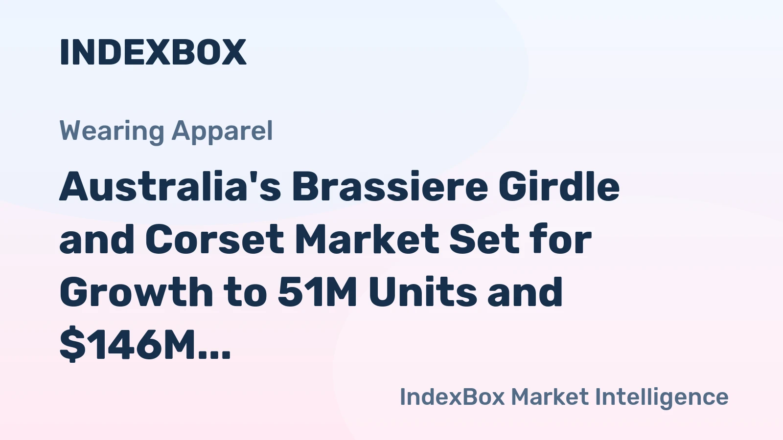 Australia's Brassiere Girdle and Corset Market Set for Growth to 51M Units and $146M in Value