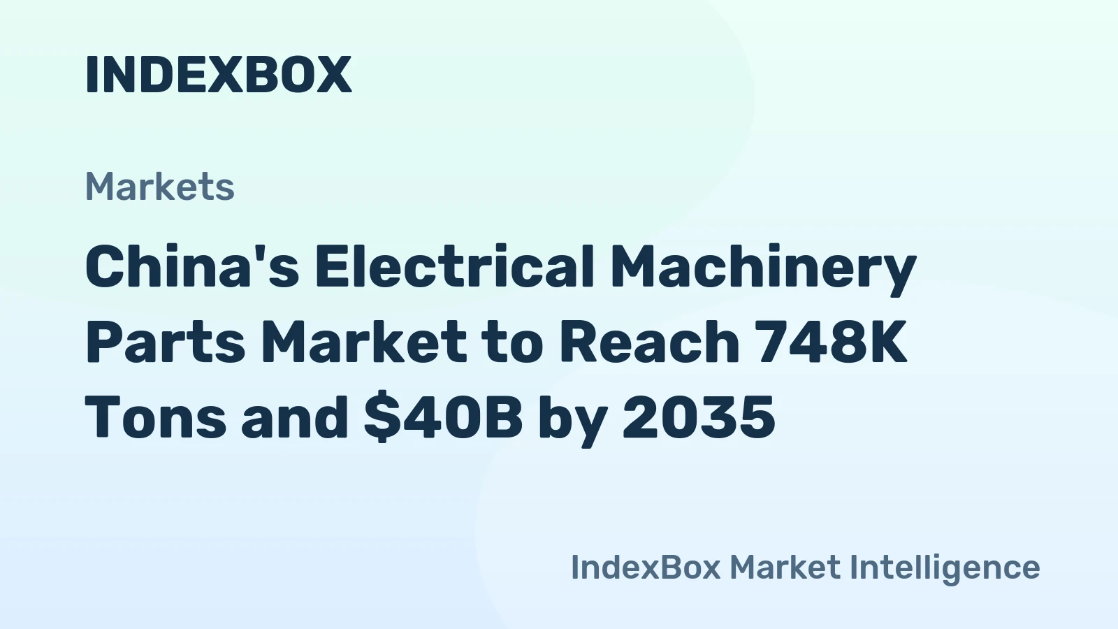 China's Electrical Machinery Parts Market to Reach 748K Tons and $40B by 2035