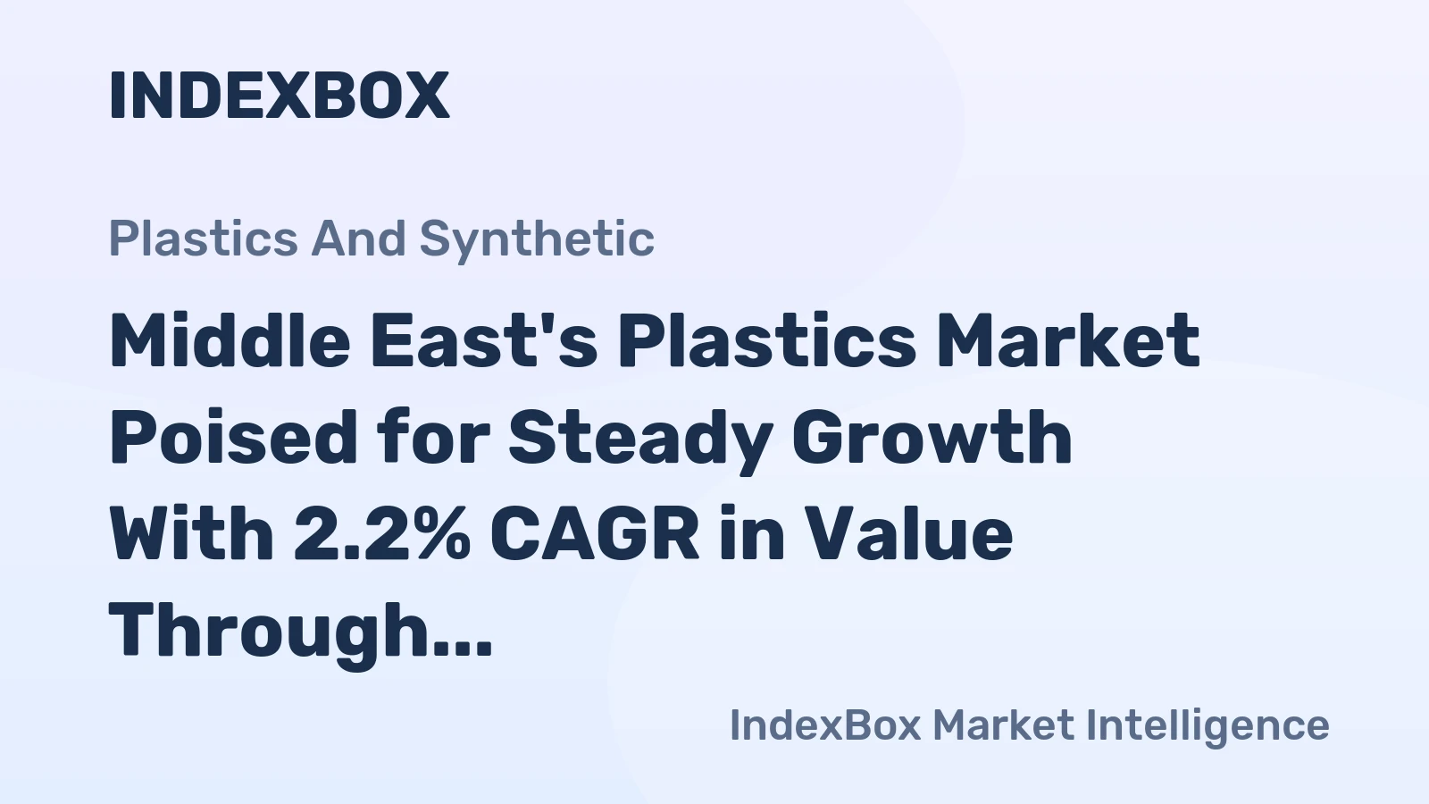 Middle East's Plastics Market Poised for Steady Growth With 2.2% CAGR in Value Through 2035