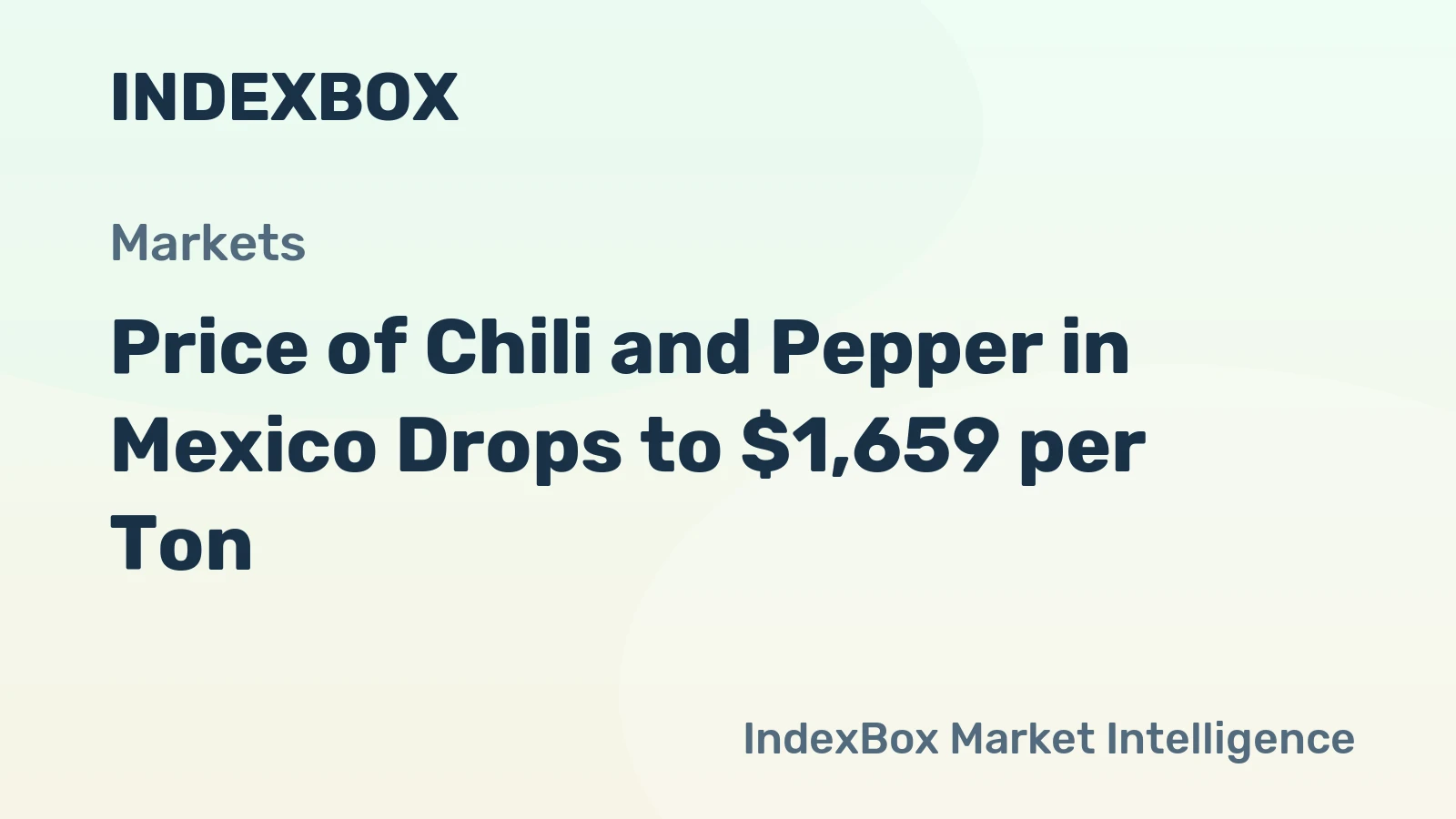 Price of Chili and Pepper in Mexico Drops to $1,659 per Ton