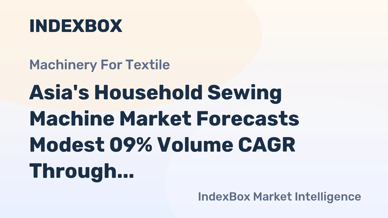 Asia's Household Sewing Machine Market Forecasts Modest 09% Volume CAGR Through 2035