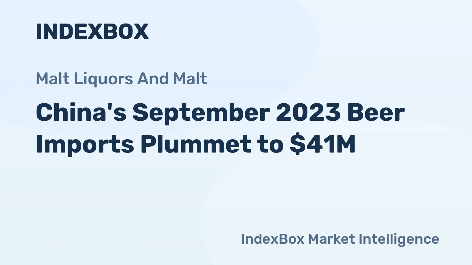 China's September 2023 Beer Imports Plummet to $41M