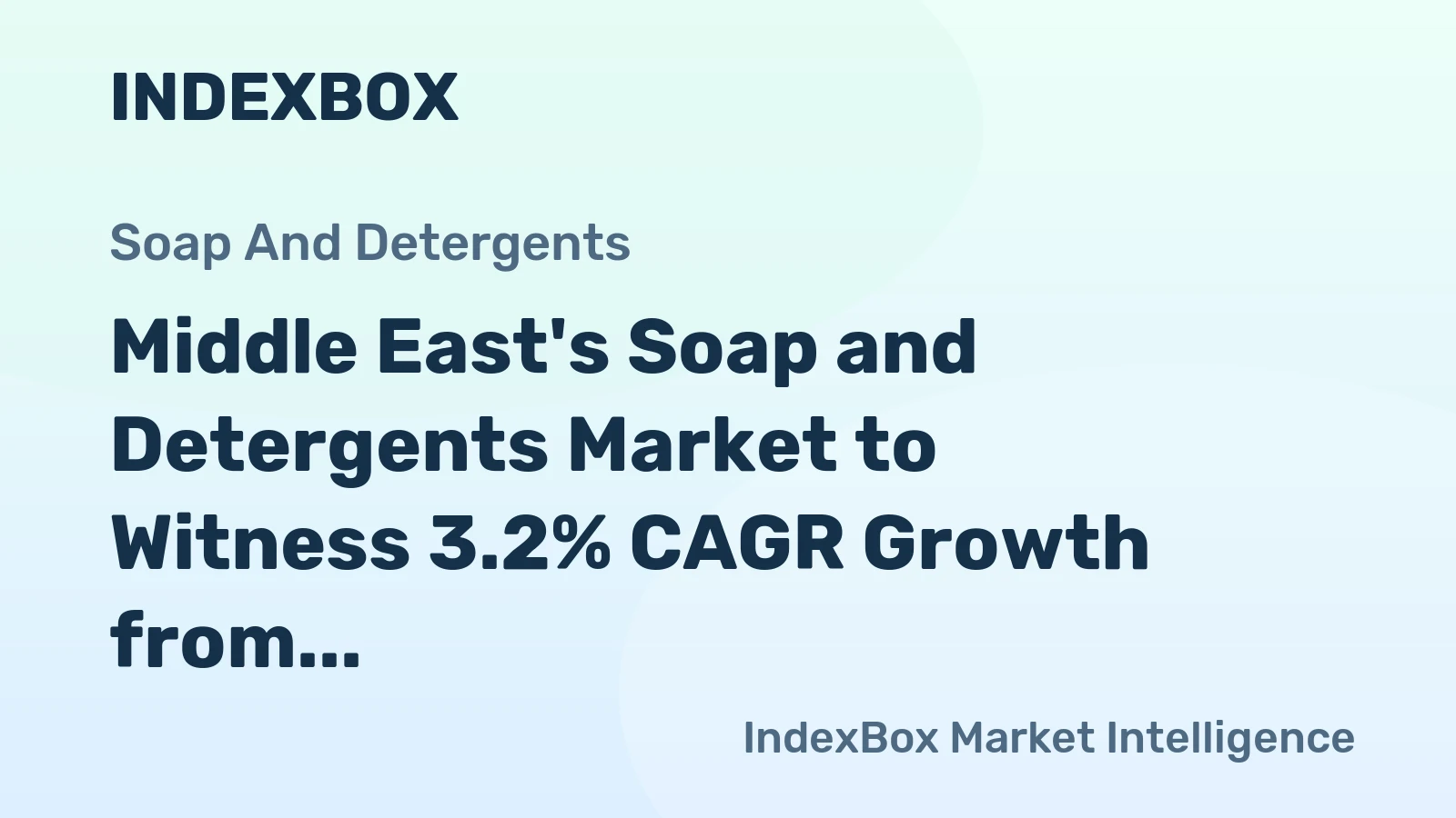 Middle East's Soap and Detergents Market to Witness 3.2% CAGR Growth from 2023 to 2035