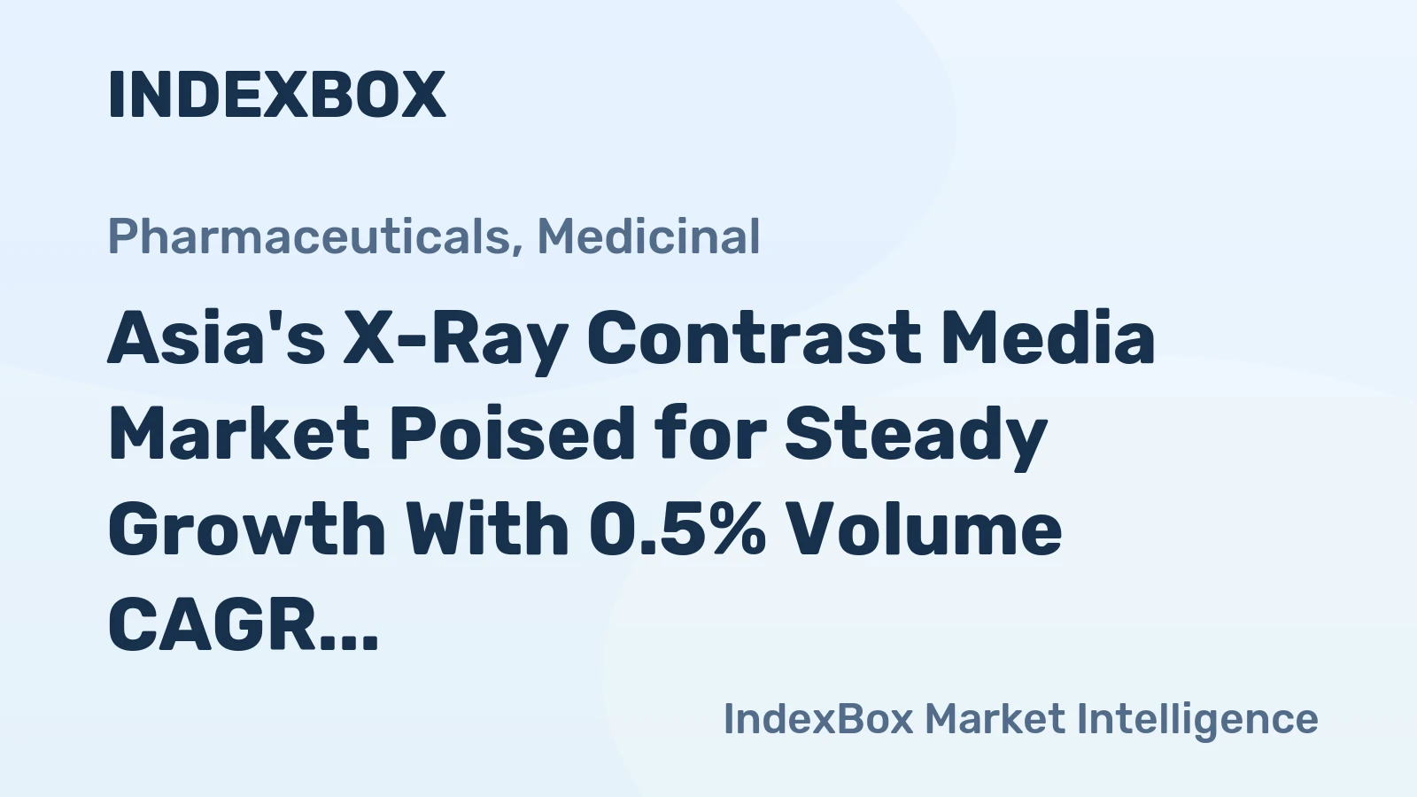 Asia's X-Ray Contrast Media Market Poised for Steady Growth With 0.5% Volume CAGR